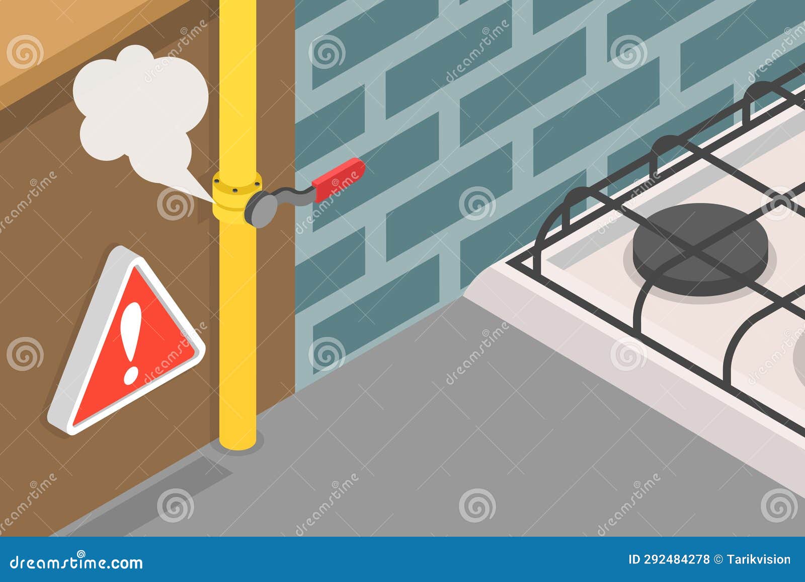 3D Isometric Flat Vector Icon of Gas Leak Stock Illustration ...