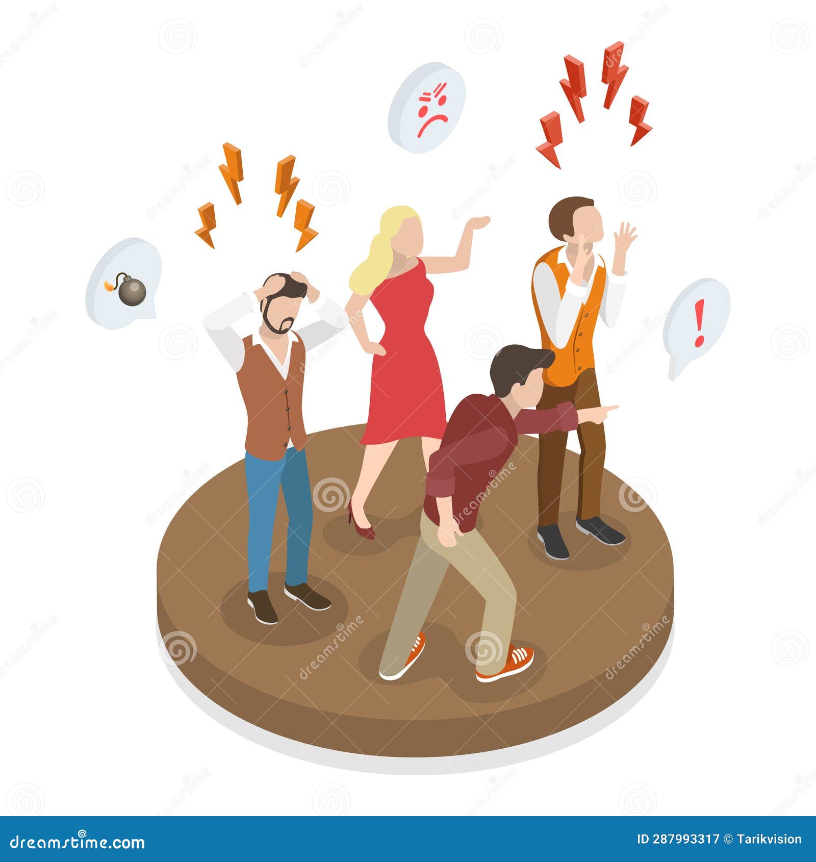 Angry Characters Cartoon Icons Set Vector Illustration | CartoonDealer ...