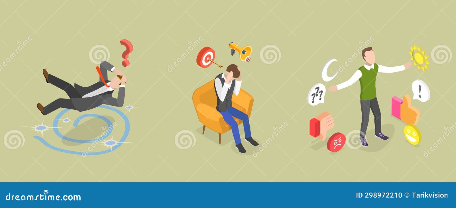 3D Isometric Flat Vector Illustration of Attention Concentration Stock ...