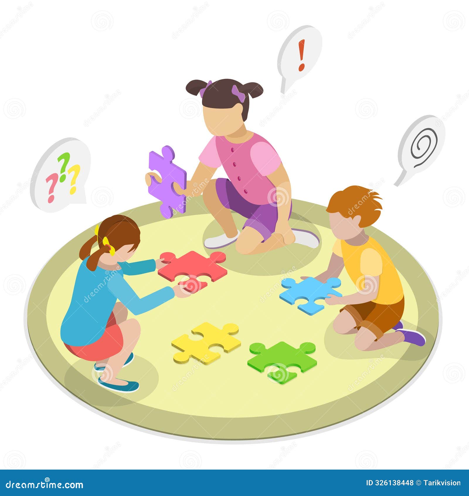 3D Isometric Flat Vector Illustration of Autism Treatment. Item 1 Stock ...