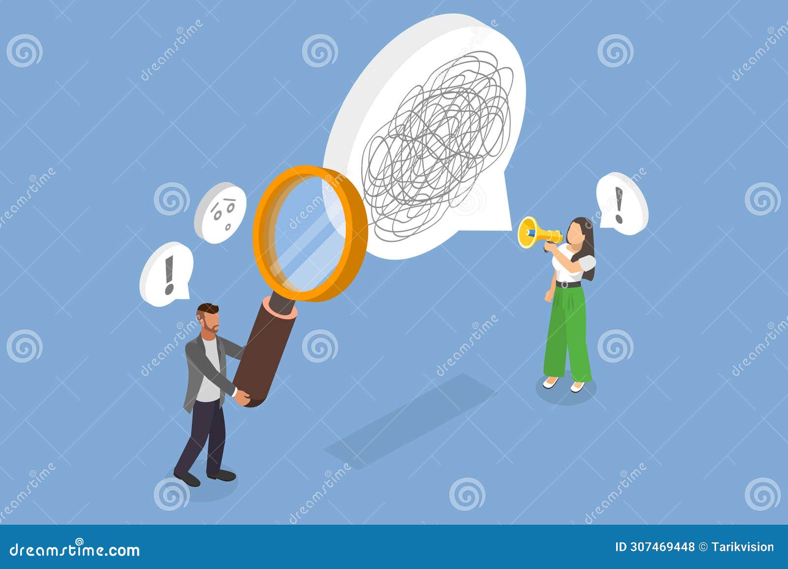 3D Isometric Flat Vector Illustration of Bad Communication Stock Vector ...