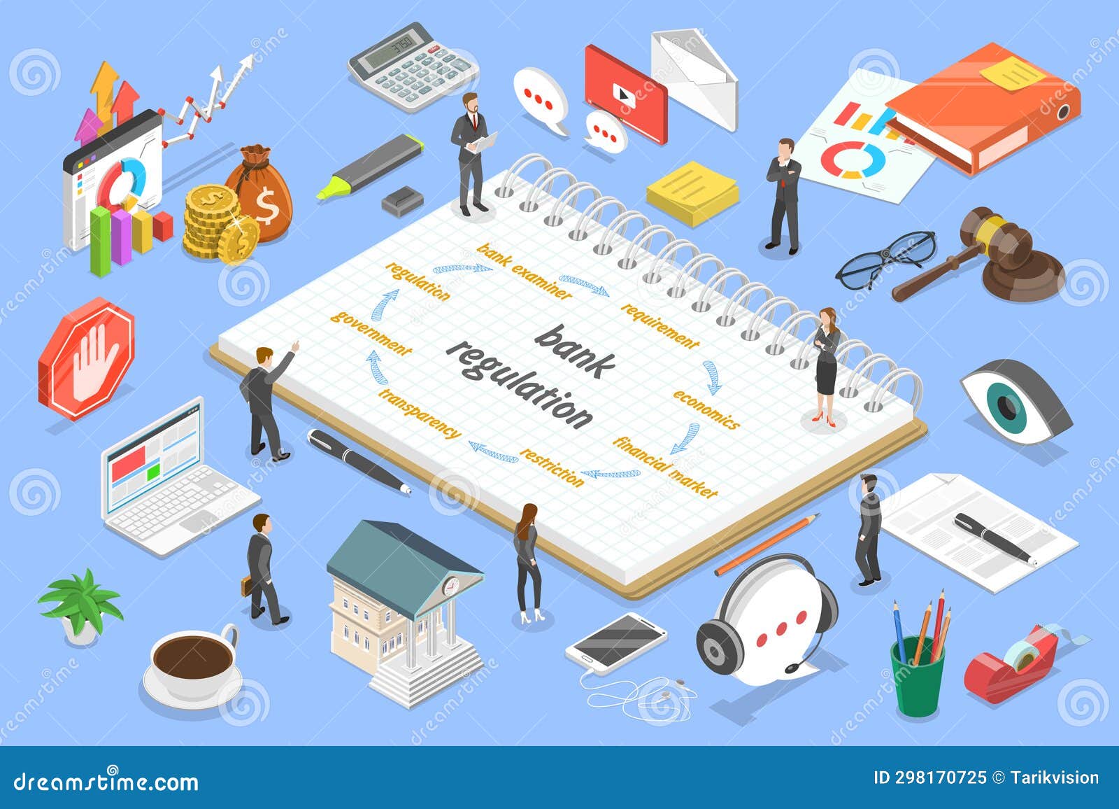 Bank Regulation Infographics Linear Icons Collection Stock Image ...