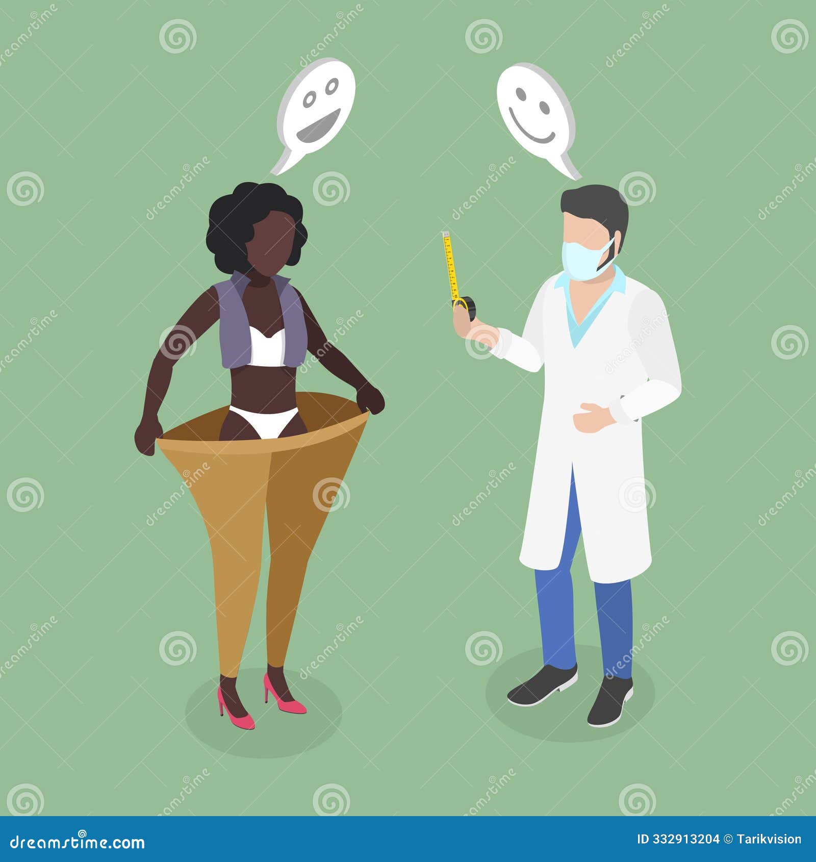 3D Isometric Flat Vector Illustration of Bariatric Stomach Reducation ...