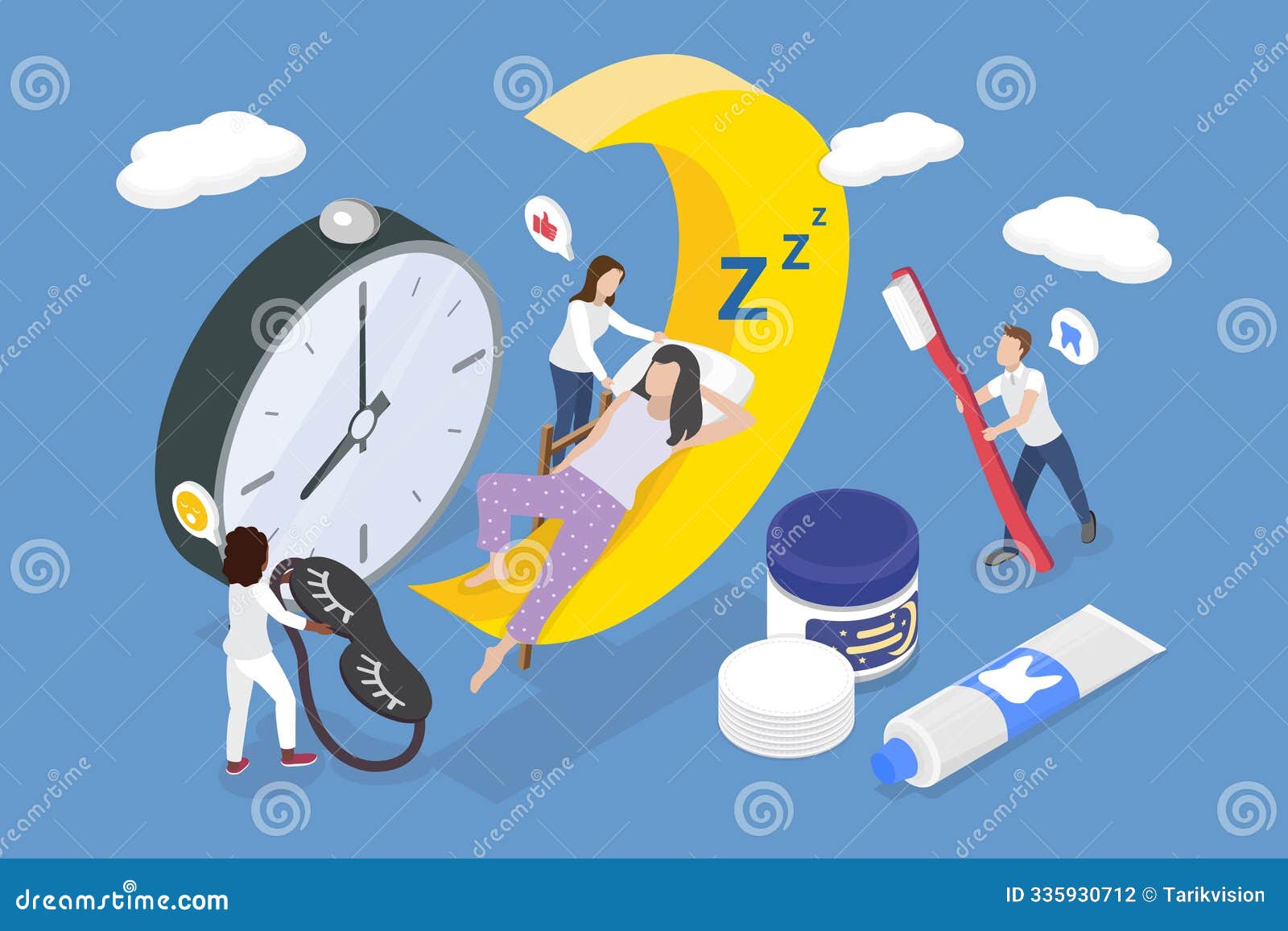 Bedtime Routine For Better Sleep. Vector Illustration Of Tips To ...