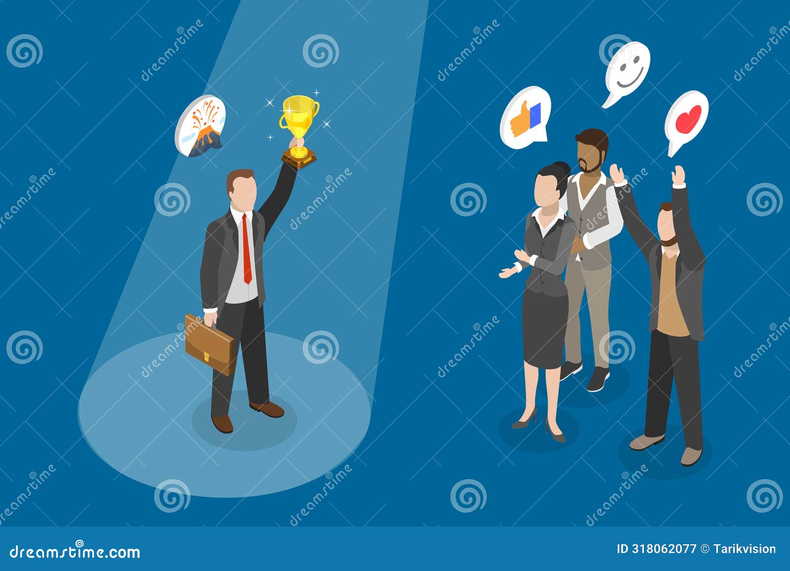 3D Isometric Flat Vector Illustration of Being Recognized Stock Vector ...