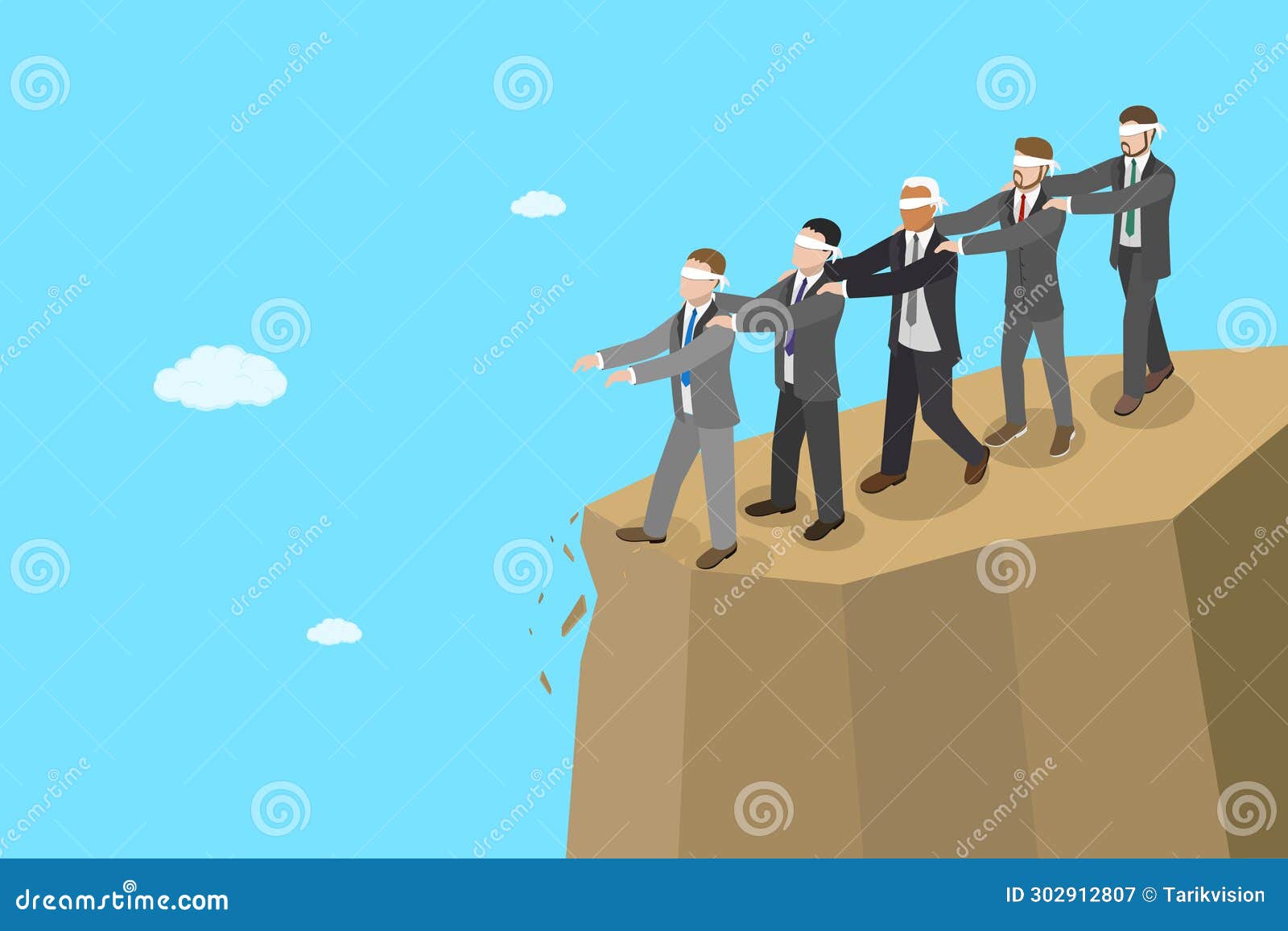 3D Isometric Flat Vector Illustration of Blind Leading Stock Vector ...