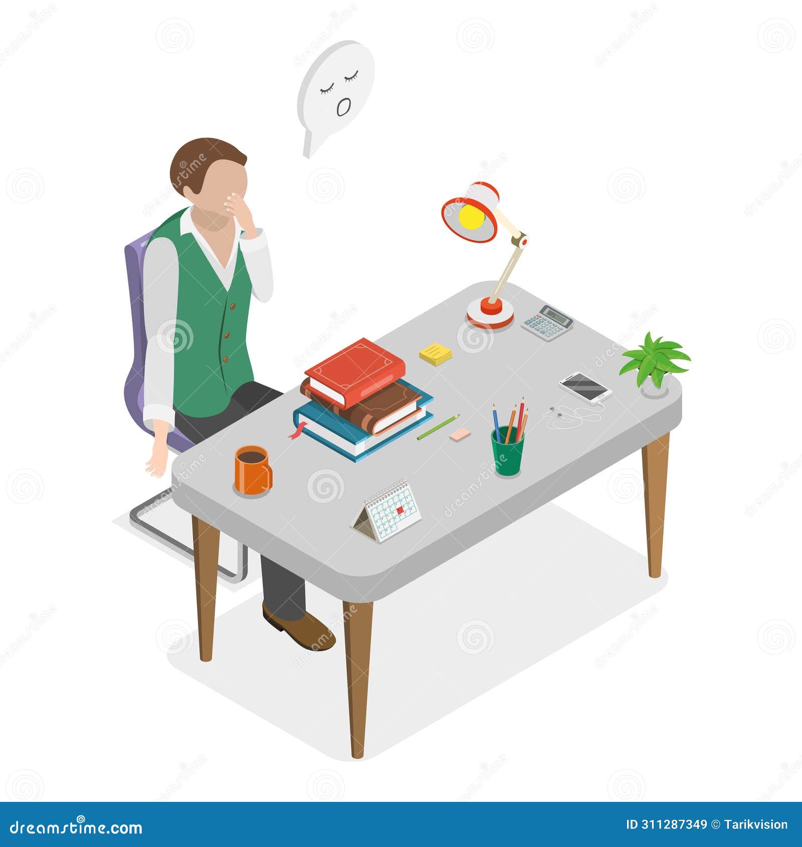 3D Isometric Flat Vector Illustration of Boring Meeting. Item 1 Stock ...