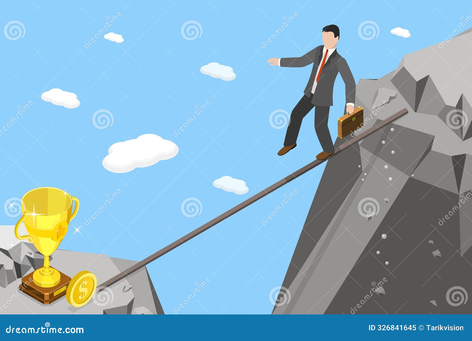 3D Isometric Flat Vector Illustration of Business Risk Management Stock ...