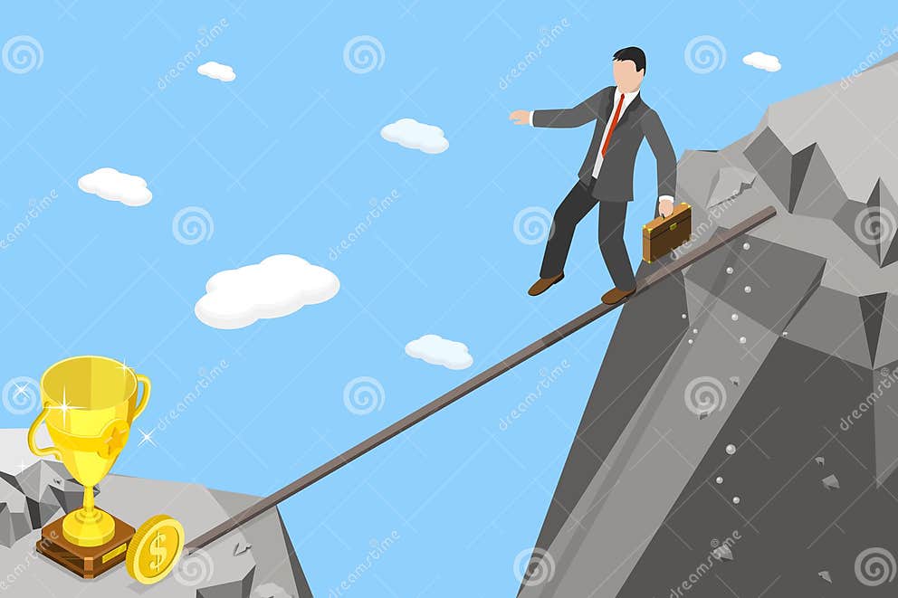 3D Isometric Flat Vector Illustration of Business Risk Management Stock ...