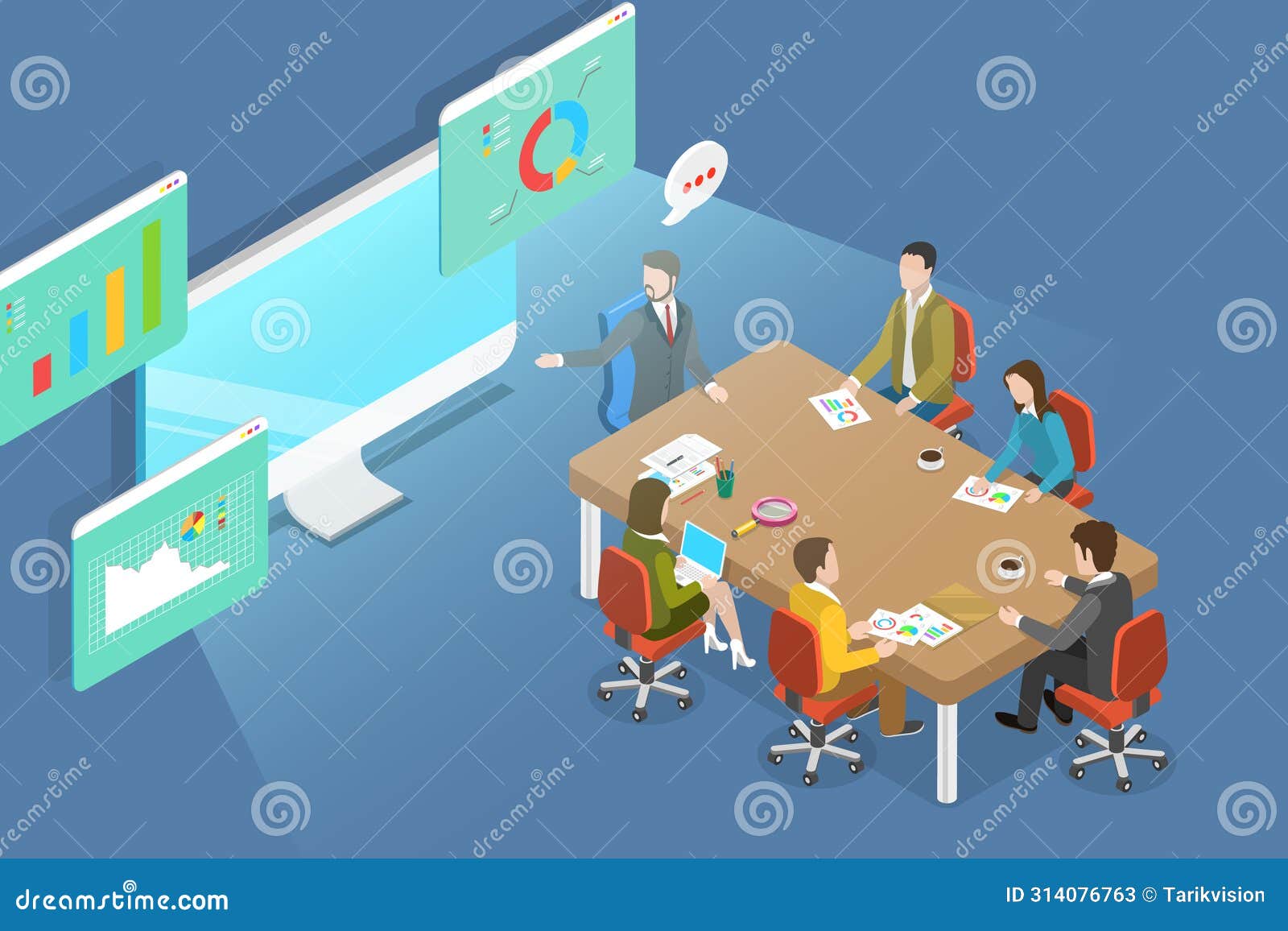 3D Isometric Flat Vector Illustration of Business Training Stock Vector ...
