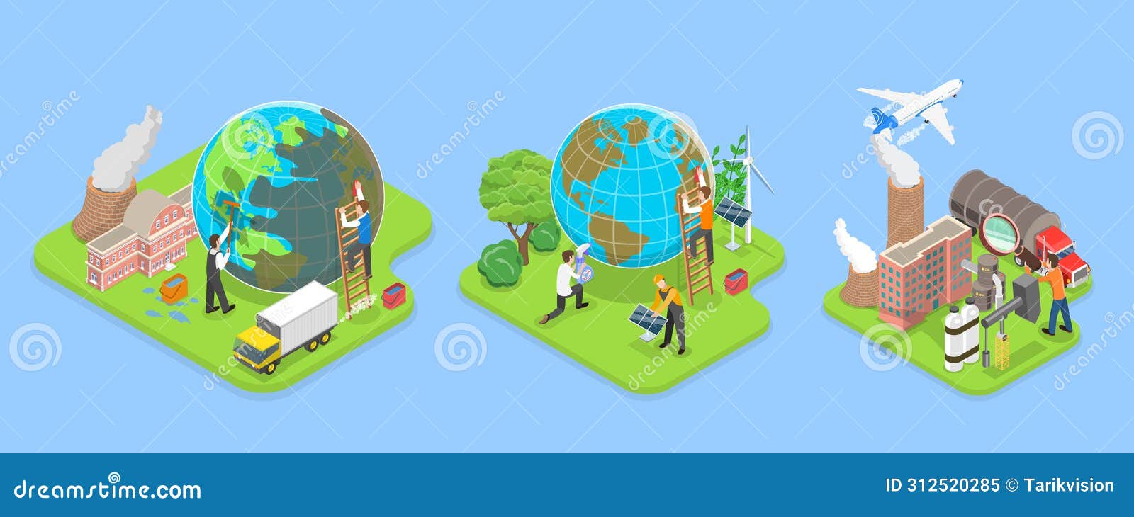 Isometric Carbon Capture Infographics Cartoon Vector | CartoonDealer ...