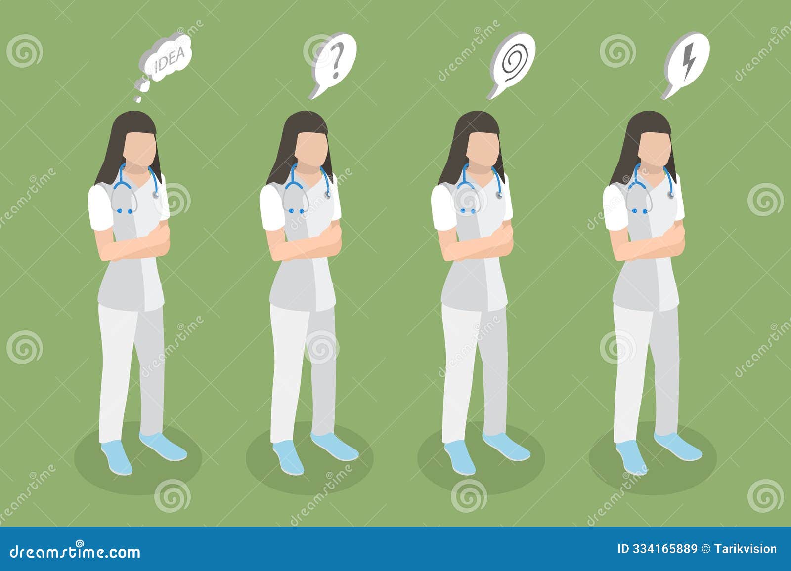3D Isometric Flat Vector Illustration of Concerned Doctor Stock Vector ...