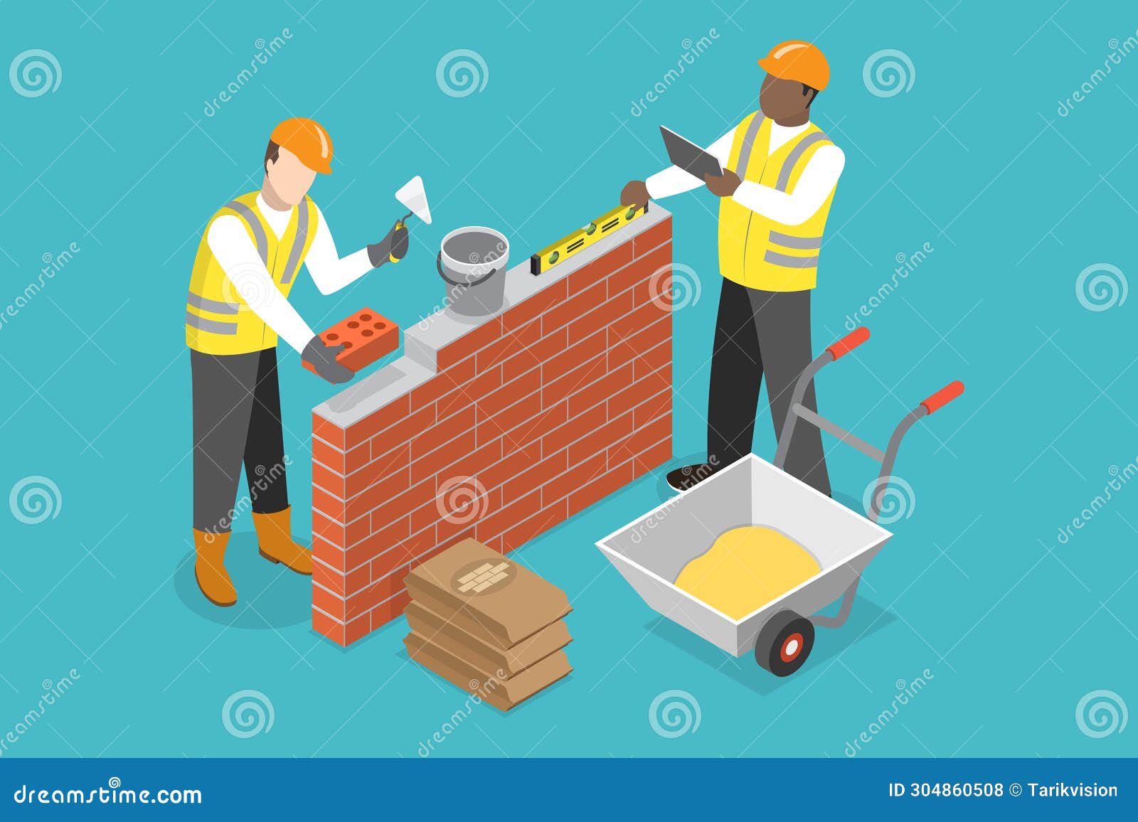 3D Isometric Flat Vector Illustration Of Constraction | CartoonDealer ...