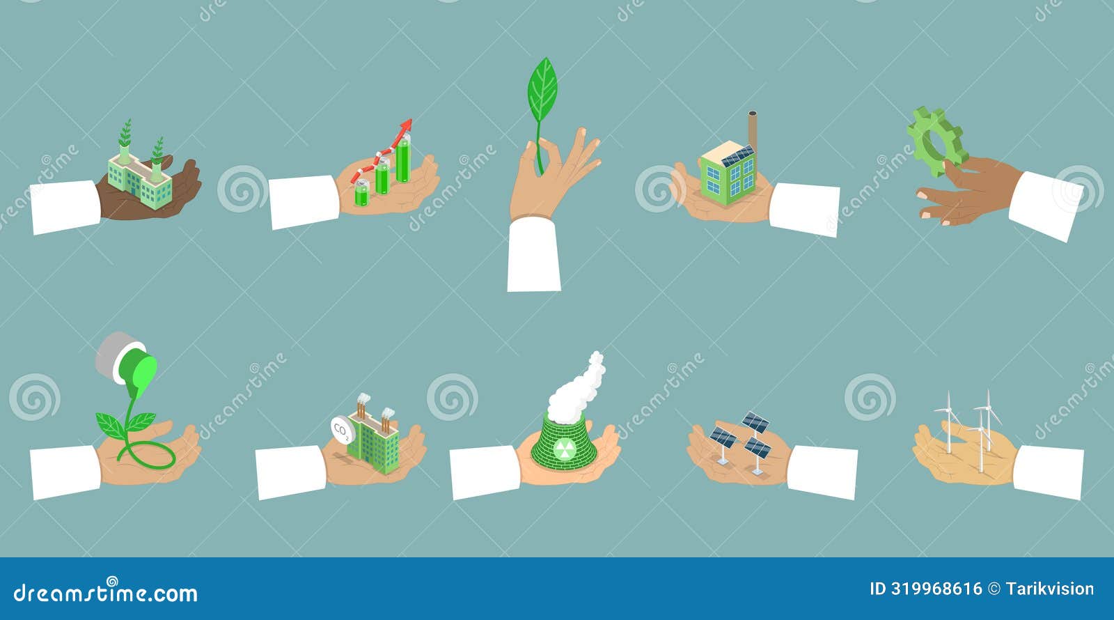 3D Isometric Flat Vector Illustration of Decarbonisation and ...