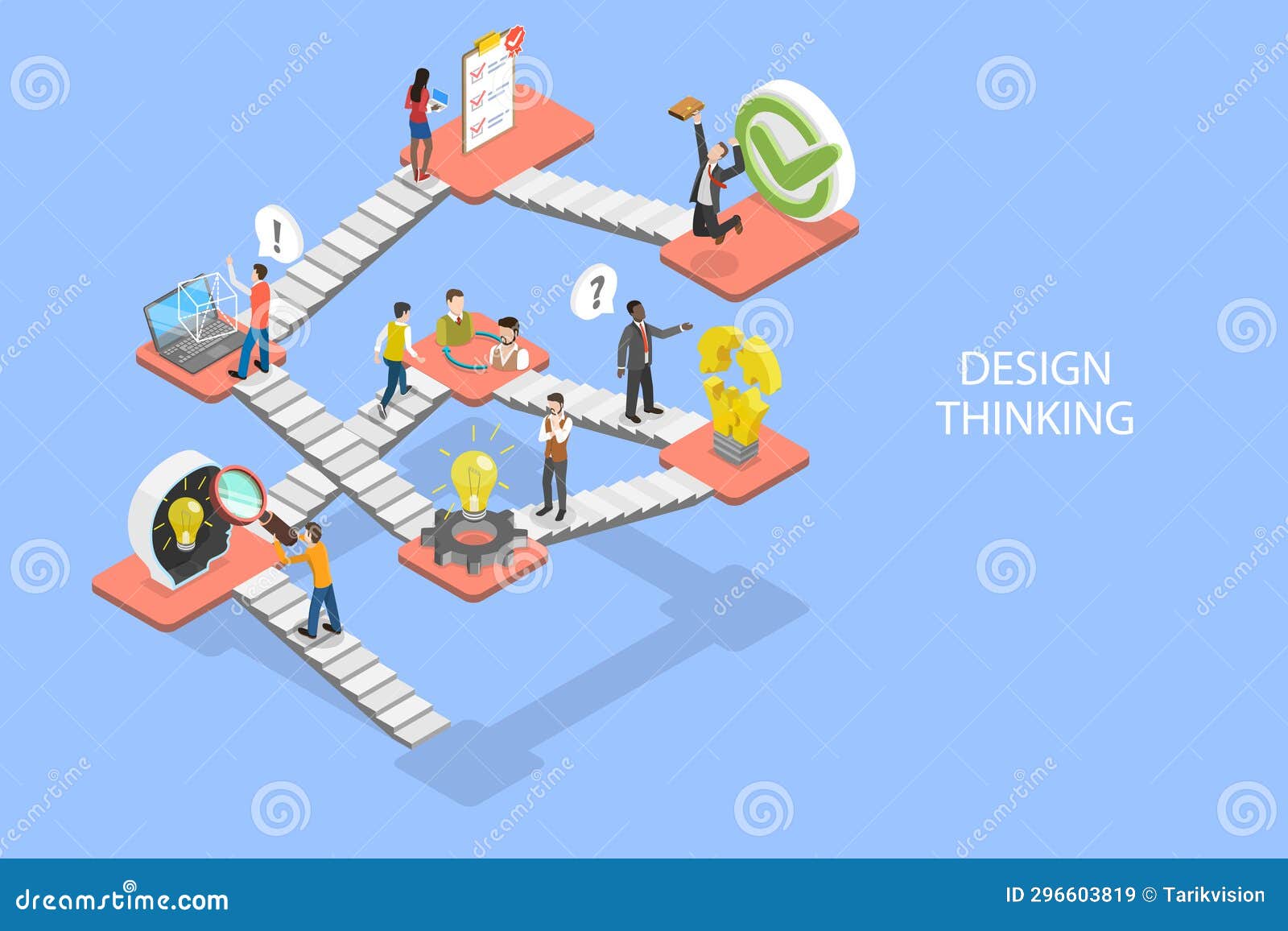 3D Isometric Flat Vector Illustration of Design Thinking Stock Vector ...