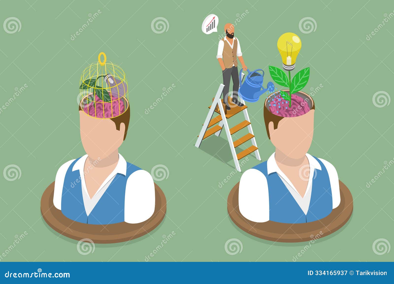 3D Isometric Flat Vector Illustration of Different Mindsets Stock ...