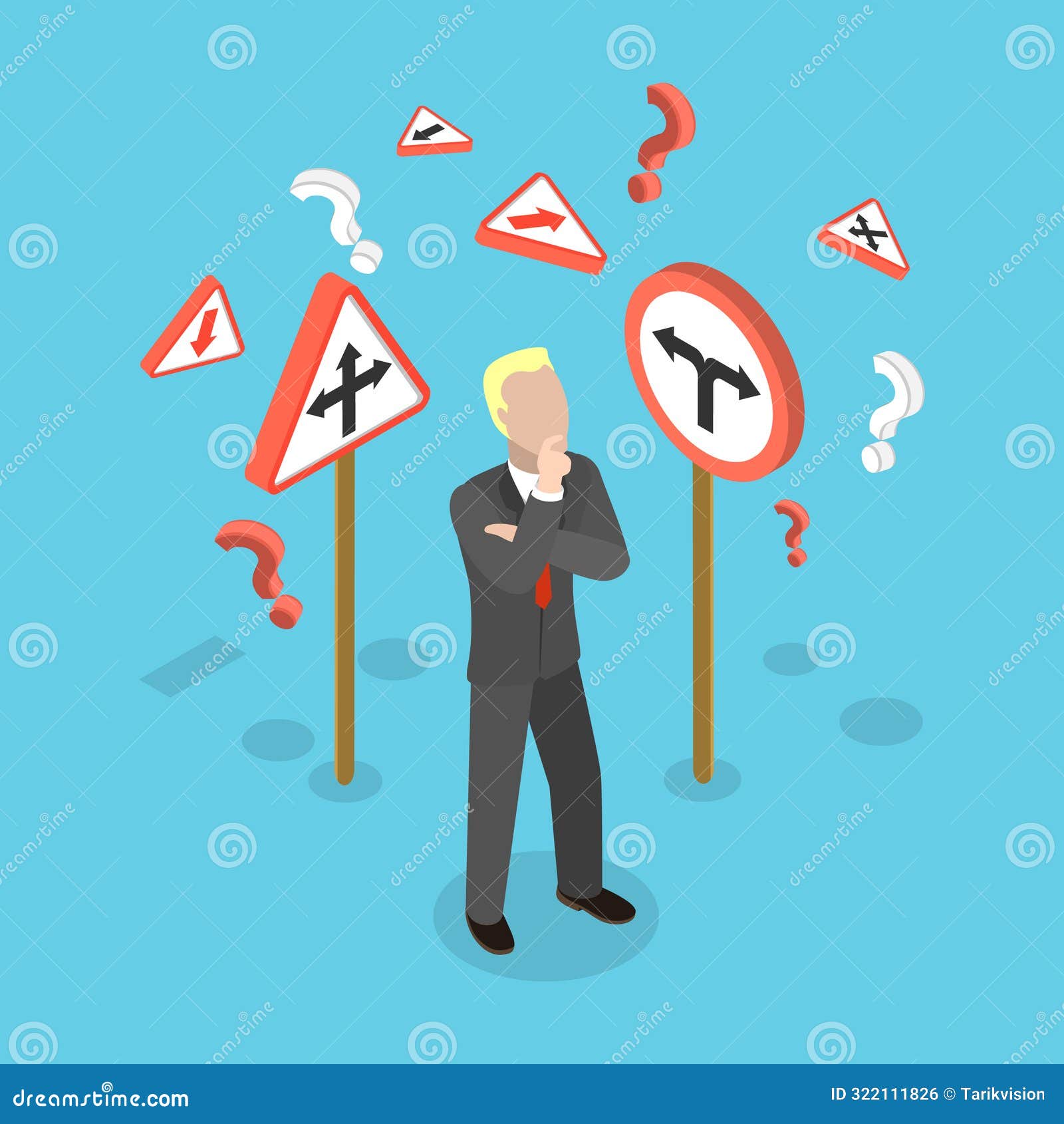 3D Isometric Flat Vector Illustration of Difficult Choice Stock Vector ...