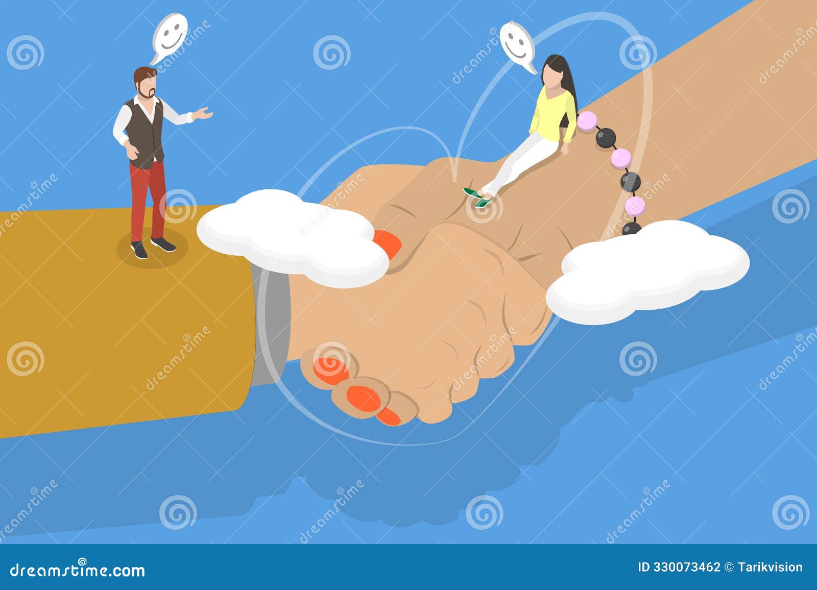 3D Isometric Flat Vector Illustration of Dignity Relationship Stock ...
