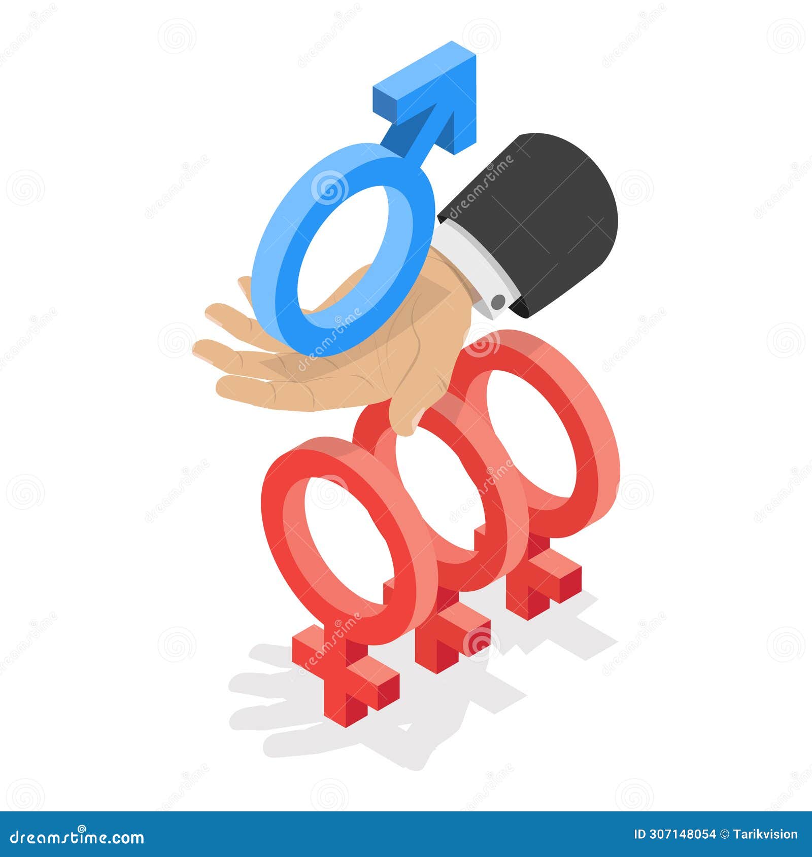 3D Isometric Flat Vector Illustration of Discrimination. Item 3 Stock ...