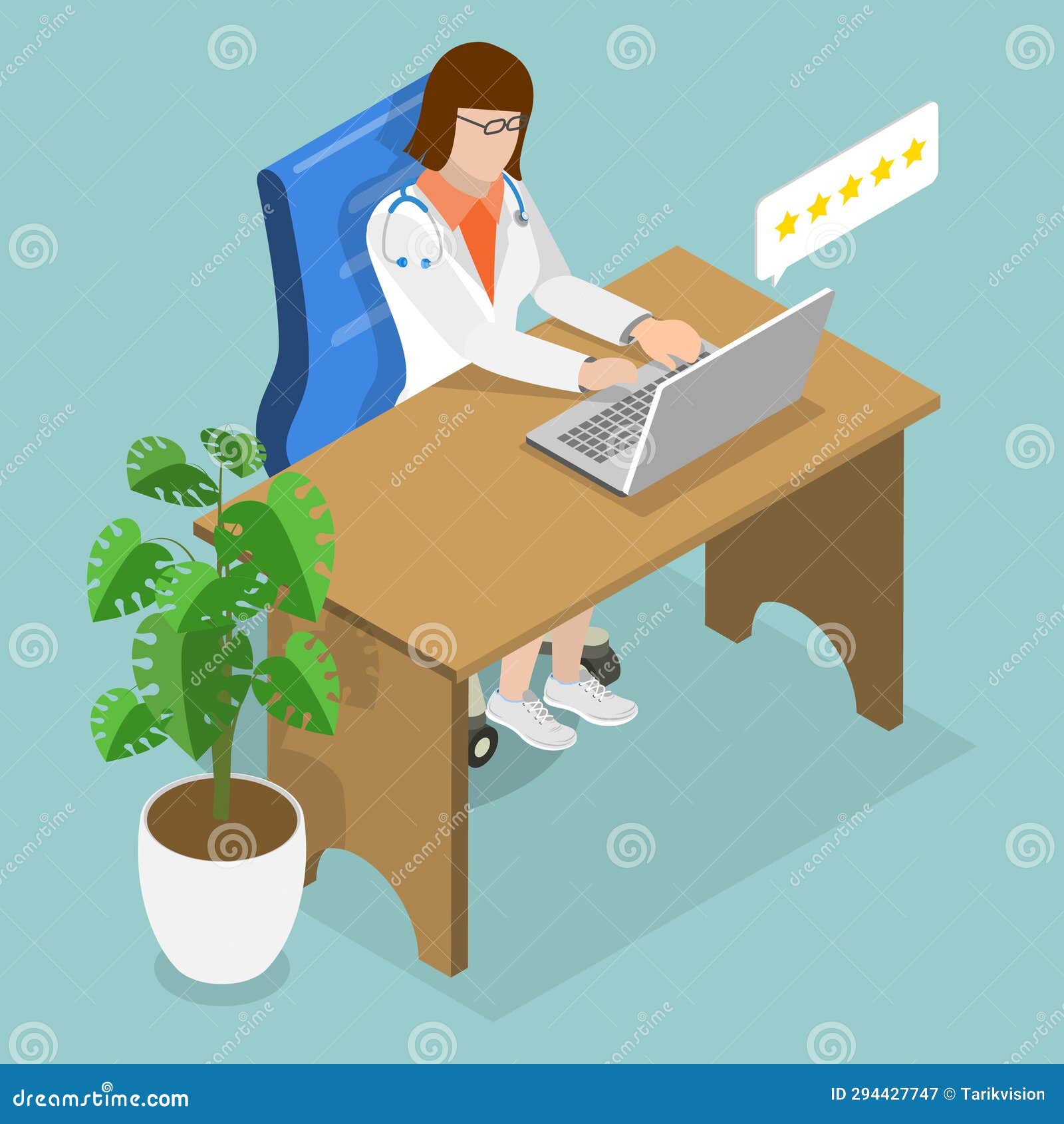 3D Isometric Flat Vector Illustration of Doctor Feedback Stock Vector ...