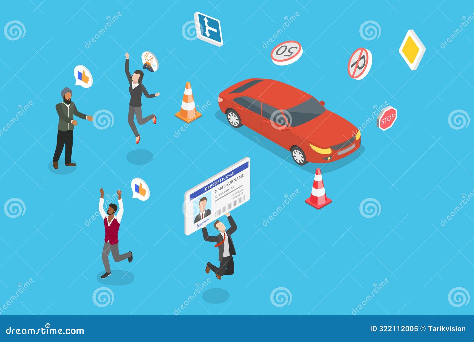 3D Isometric Flat Vector Illustration of Driver License Stock Vector ...