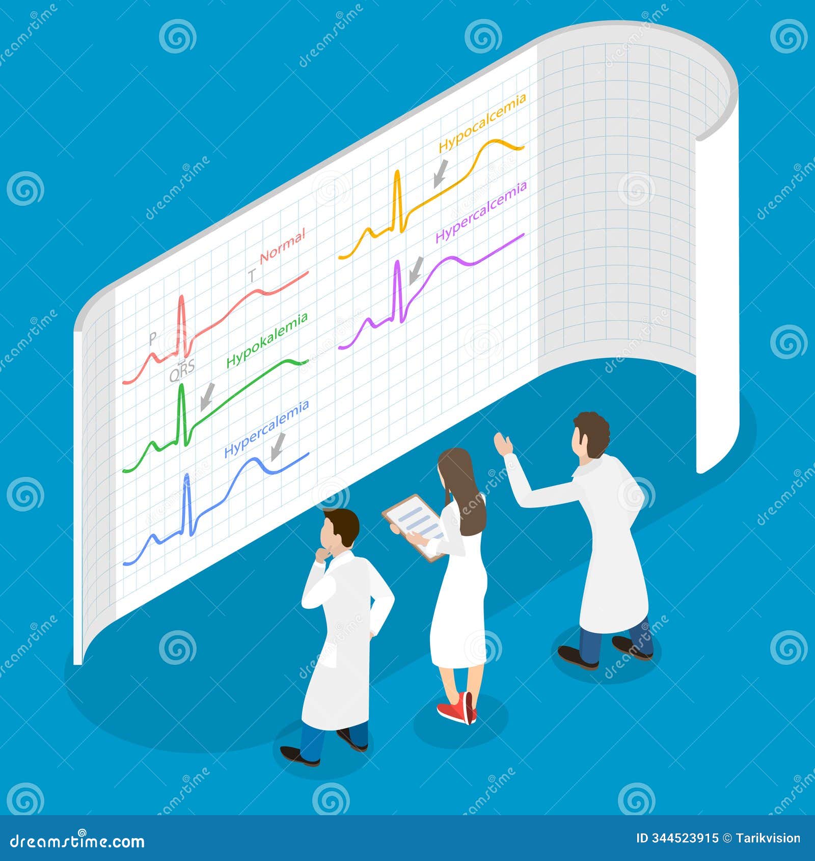 3D Isometric Flat Vector Illustration of ECG Changes Stock Illustration ...