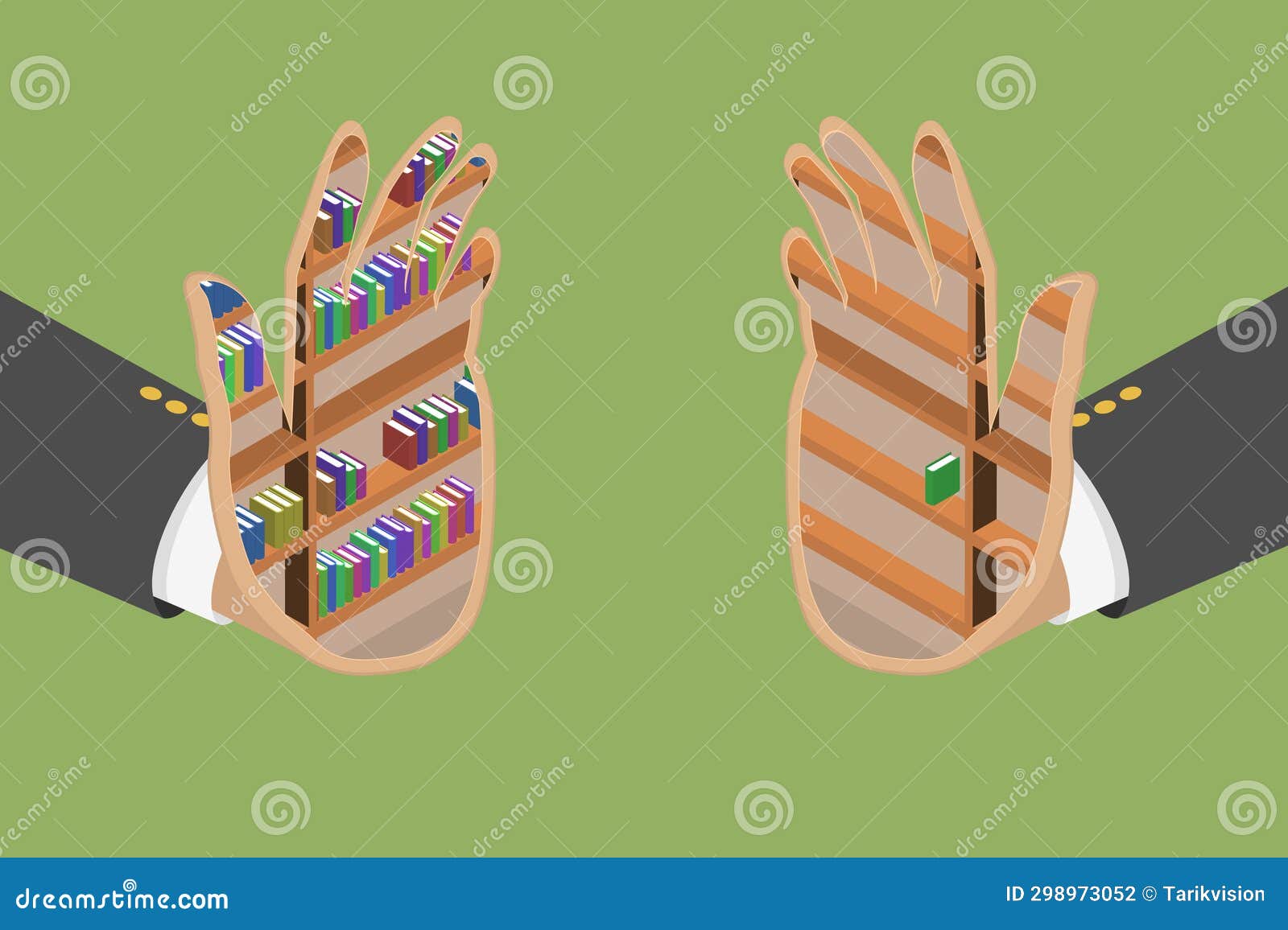 3D Isometric Flat Vector Illustration of Educated Vs Uneducated Stock ...