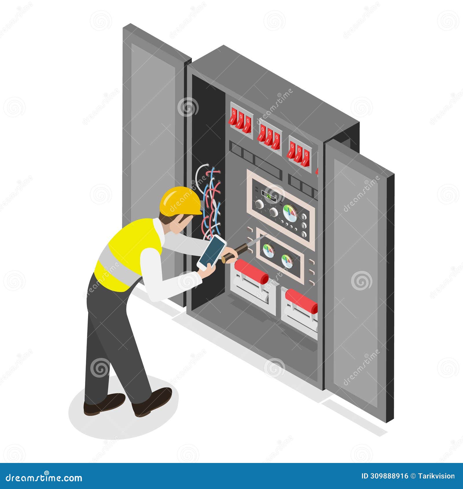3D Isometric Flat Vector Illustration of Electrical Utility Delivery ...
