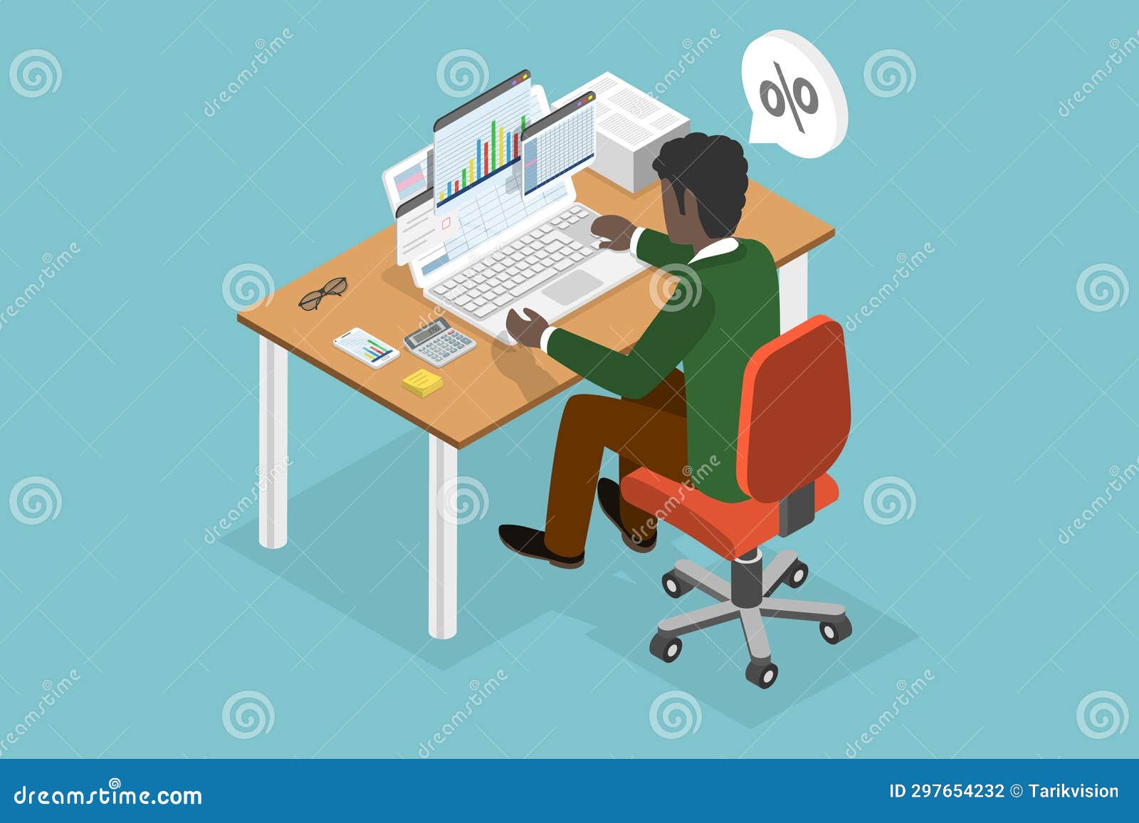 3D Isometric Flat Vector Illustration of Electronic Invoice Stock ...