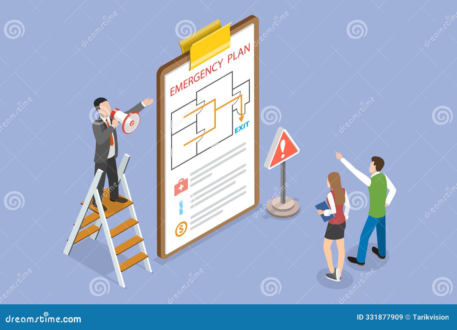 3D Isometric Flat Vector Illustration of Emergency Map Stock ...