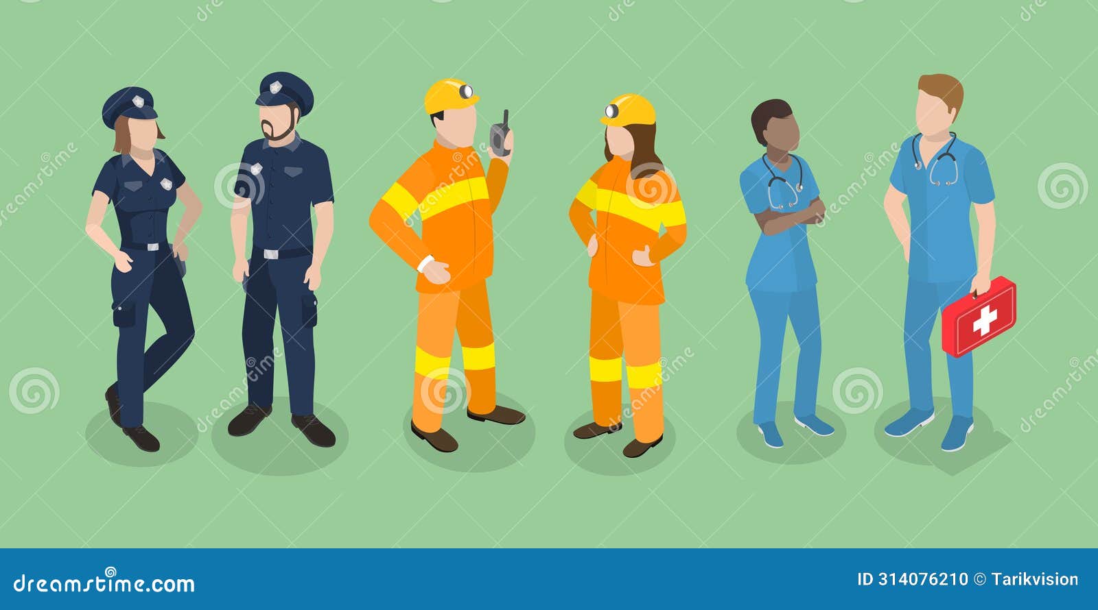 3D Isometric Flat Vector Illustration of Emergency Services Stock ...