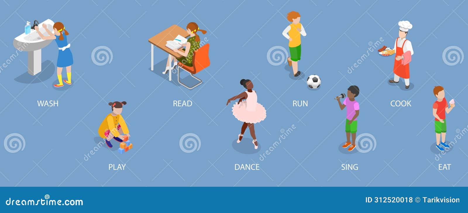 3D Isometric Flat Vector Illustration of English Grammar Stock Vector ...