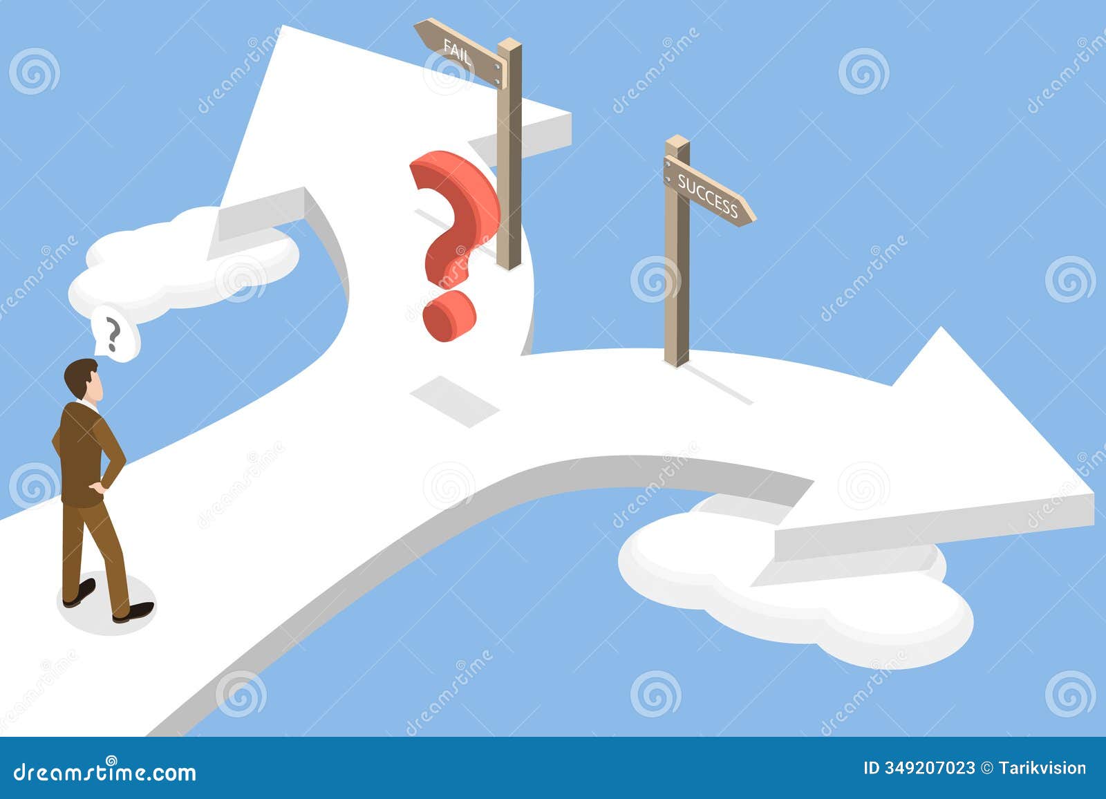 3D Isometric Flat Vector Illustration of Fail or Success Stock Vector ...