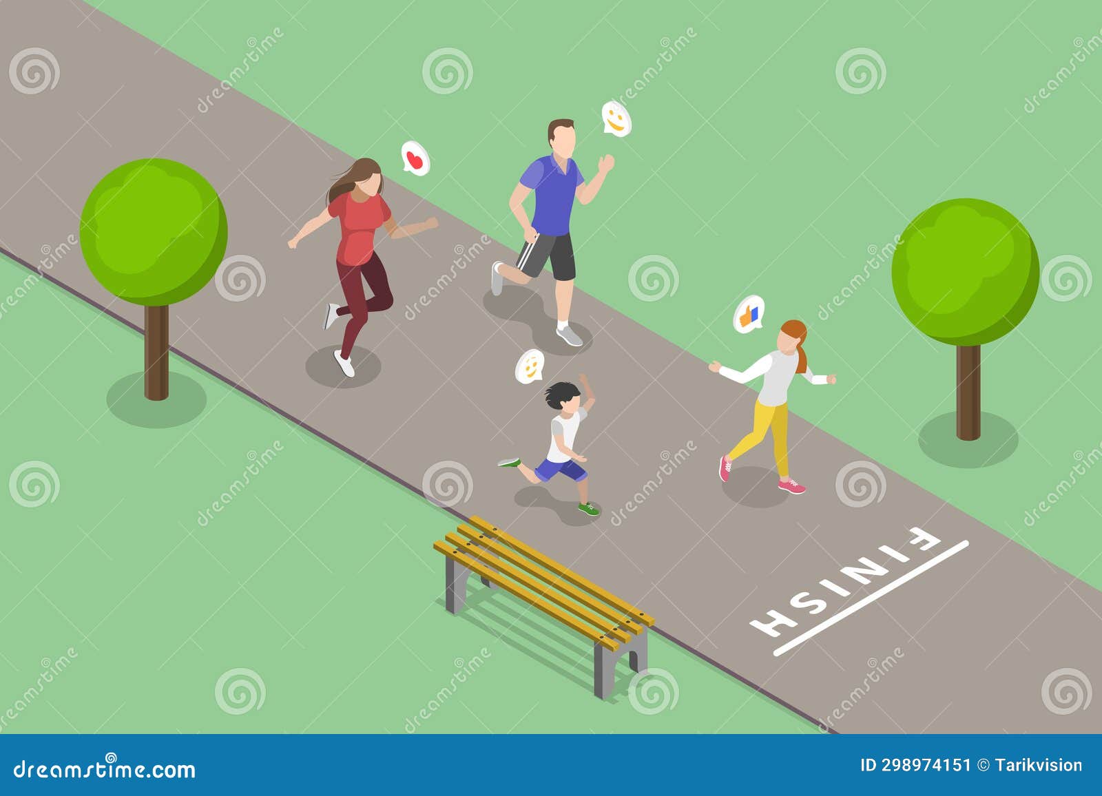 3D Isometric Flat Vector Illustration of Family Run Stock Illustration ...