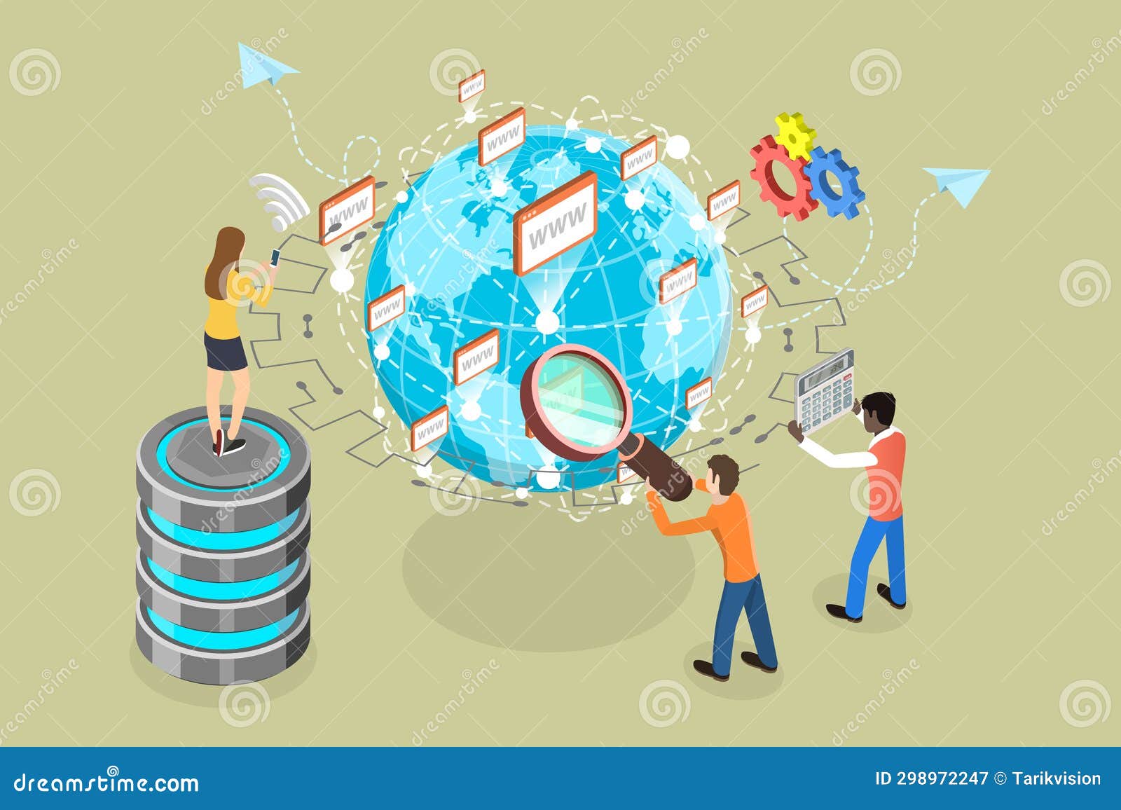 3D Isometric Flat Vector Illustration of Fast Internet Connection Stock ...