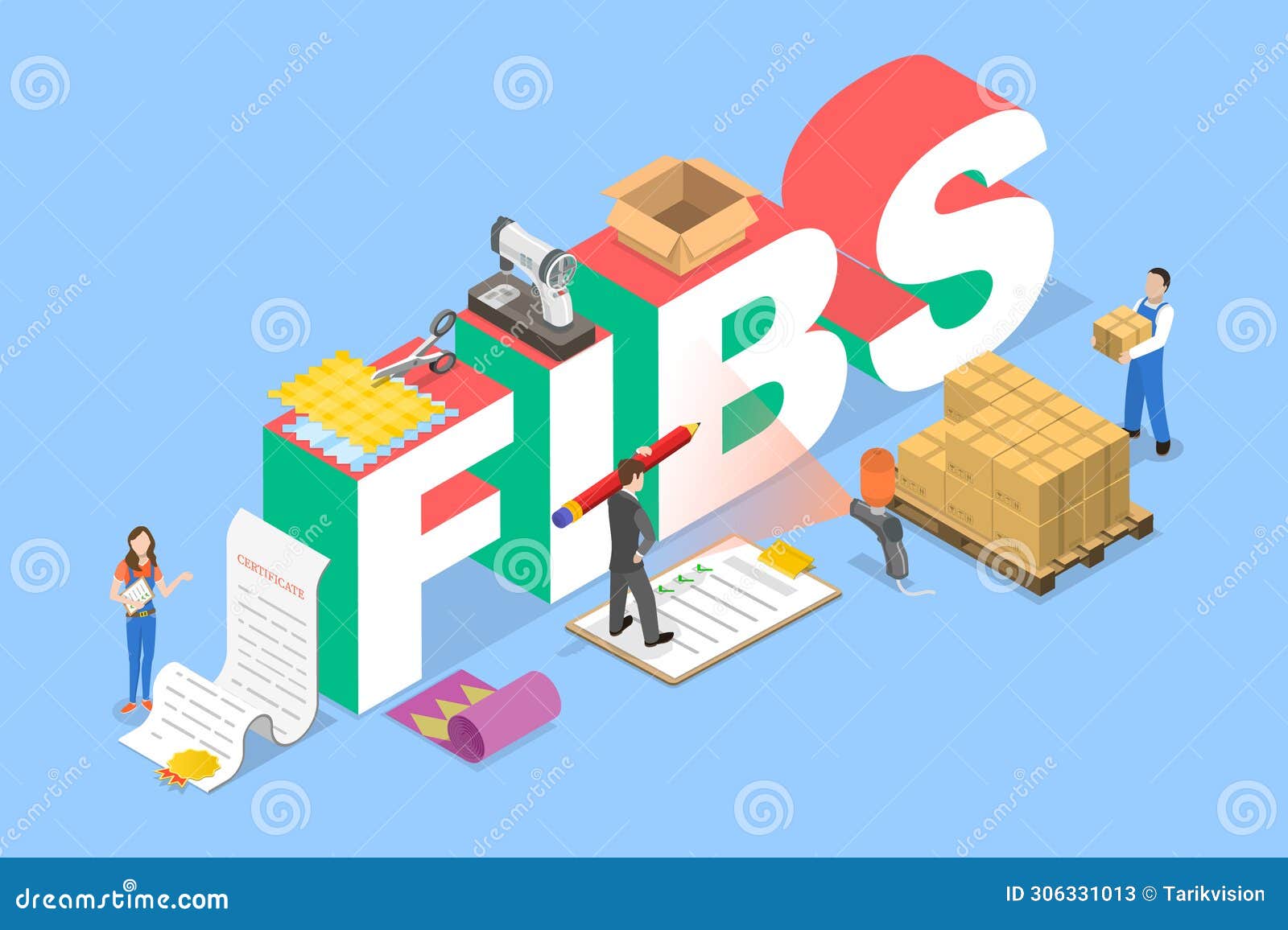 3D Isometric Flat Vector Illustration of FIBS Stock Illustration ...