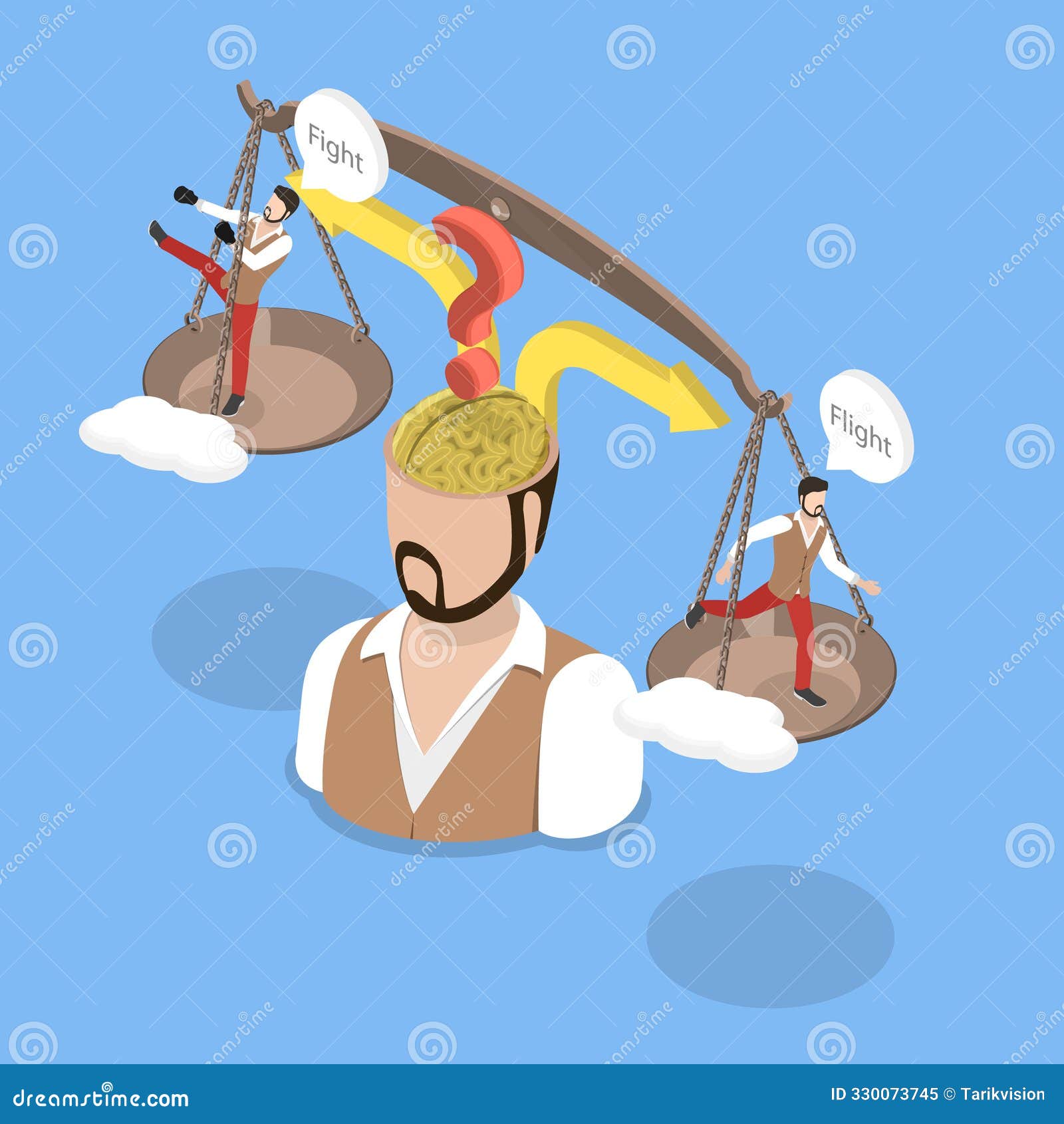 3D Isometric Flat Vector Illustration of Fight or Flight Stock ...