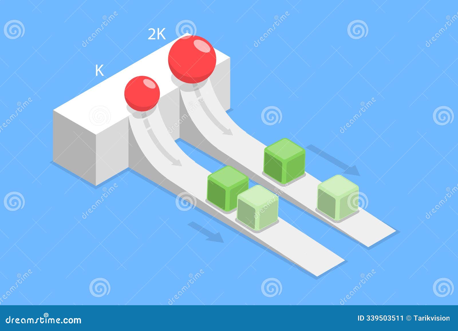 3D Isometric Flat Vector Illustration of Force - Work - Energy Stock ...