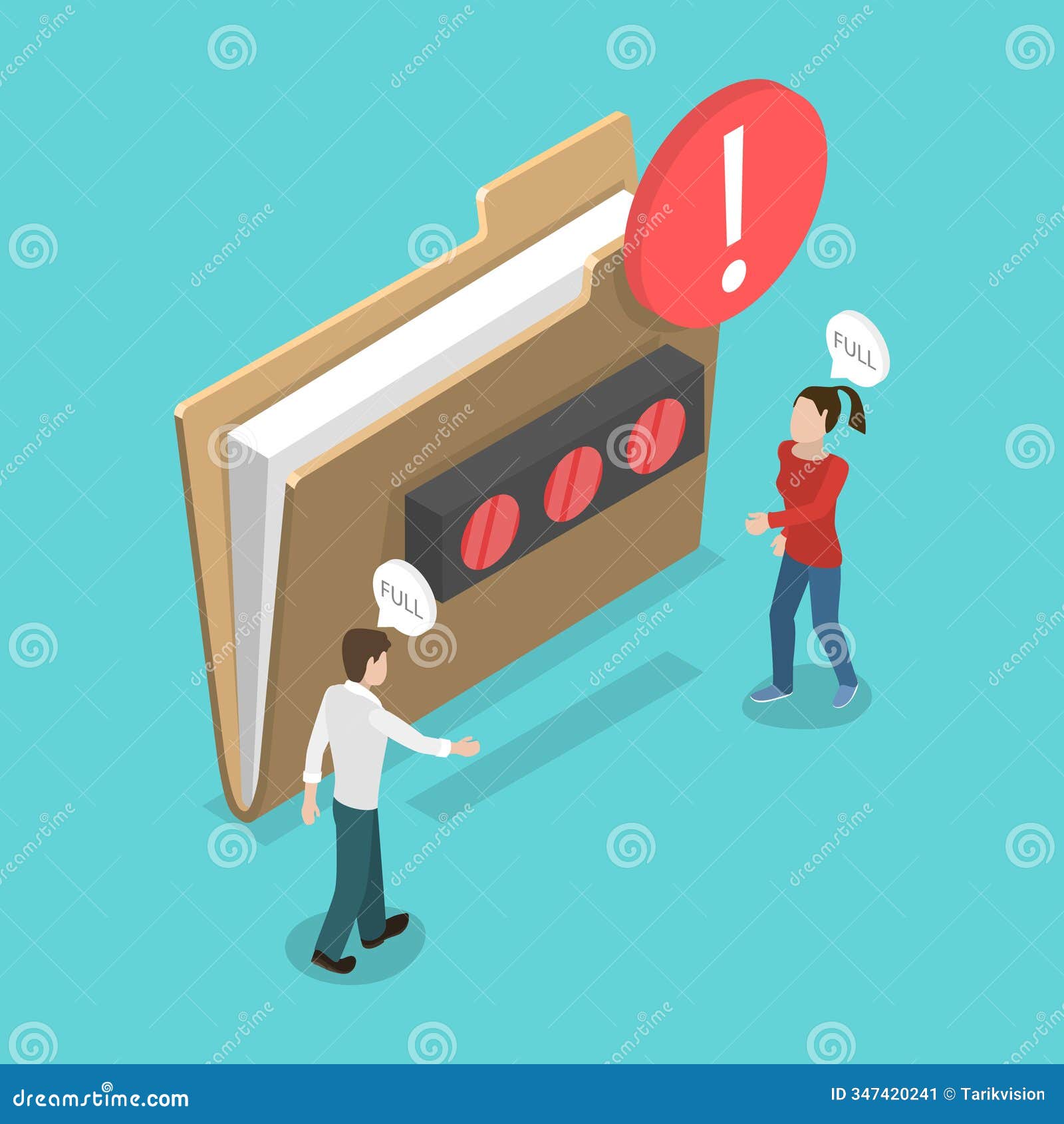 3D Isometric Flat Vector Illustration of Full Memory Stock Illustration ...