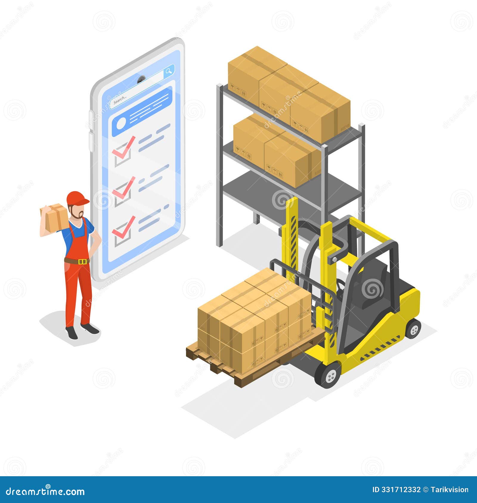 3D Isometric Flat Vector Illustration of Global Logistic. Item 1 Stock ...