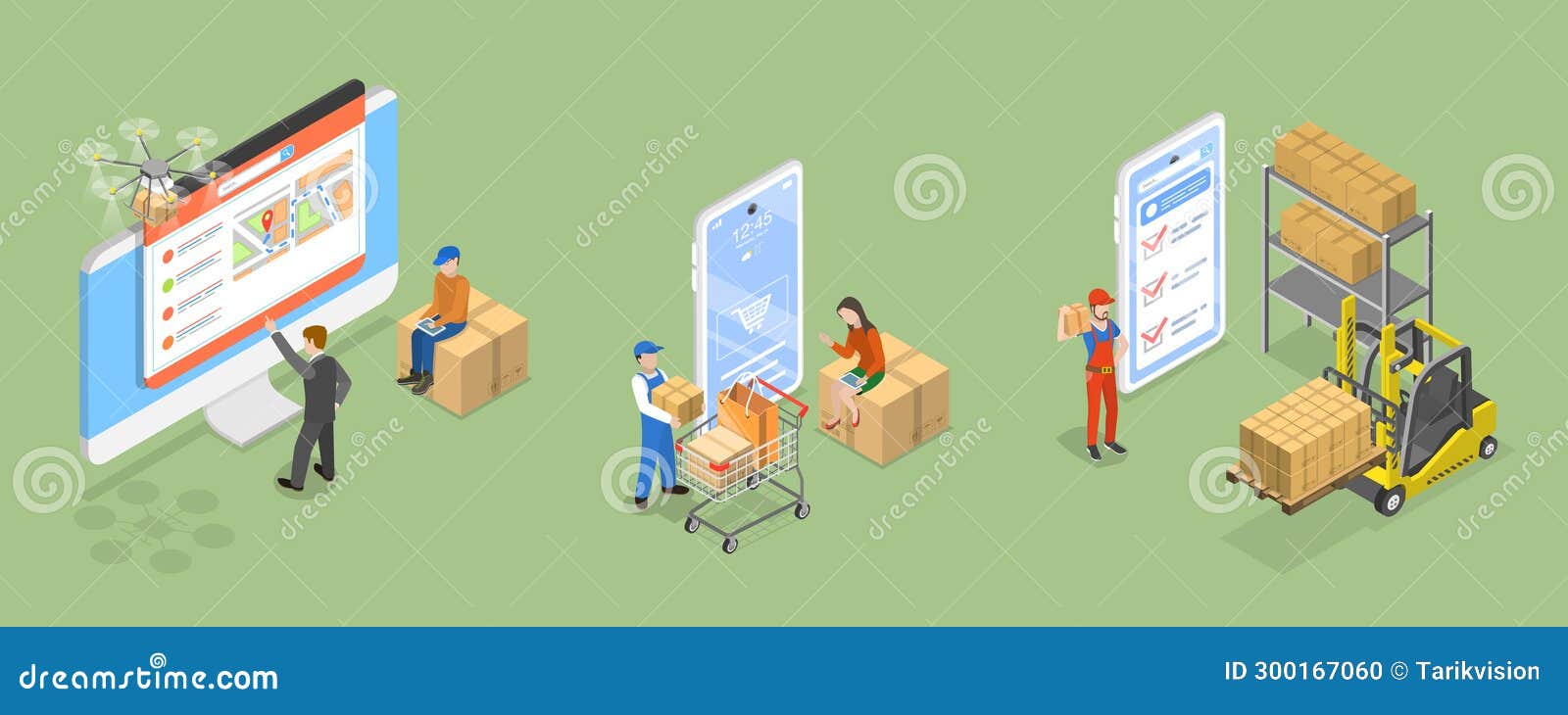 3D Isometric Flat Vector Illustration of Global Logistic Stock ...