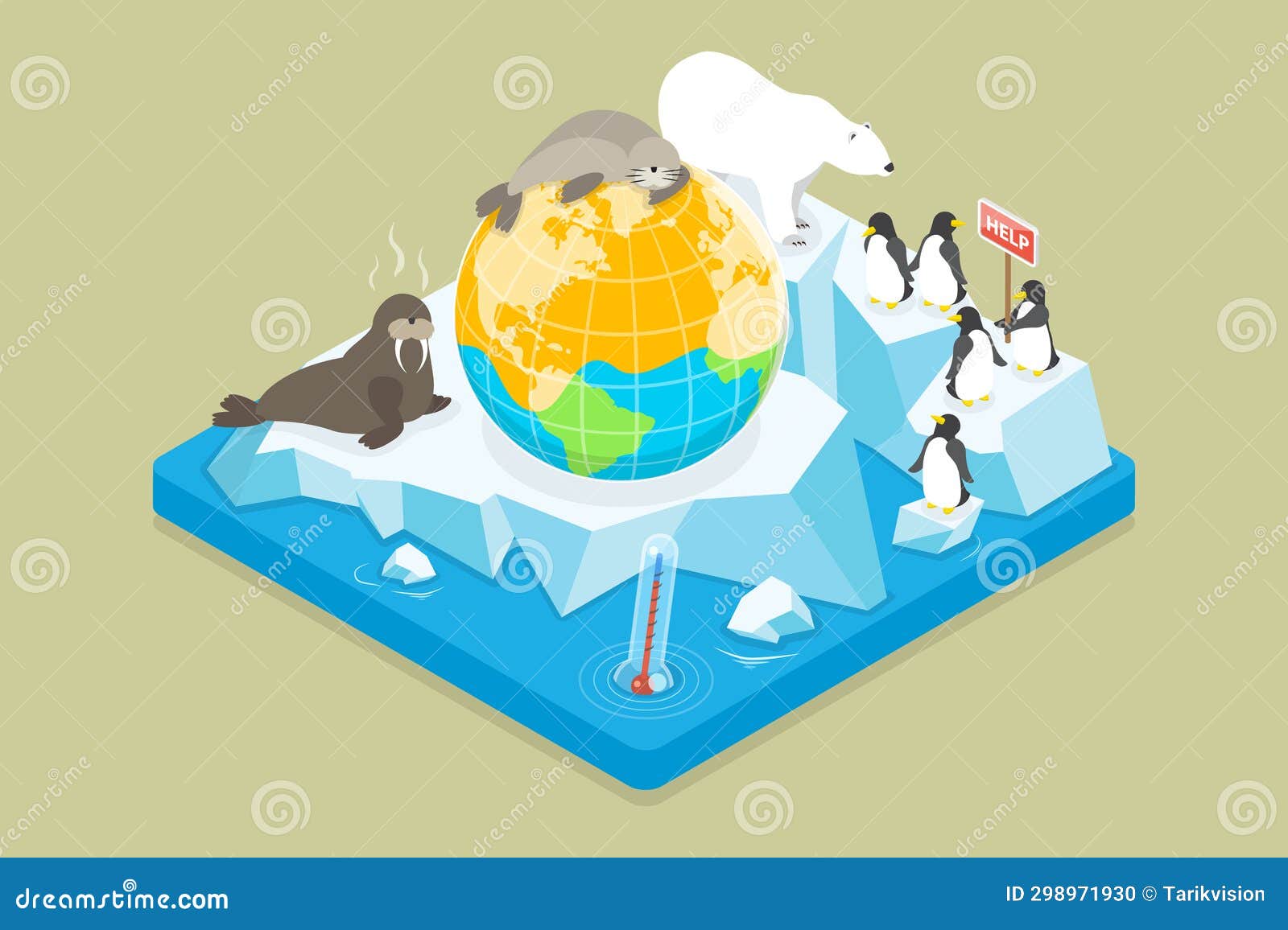 3D Isometric Flat Vector Illustration of Global Warming Stock ...