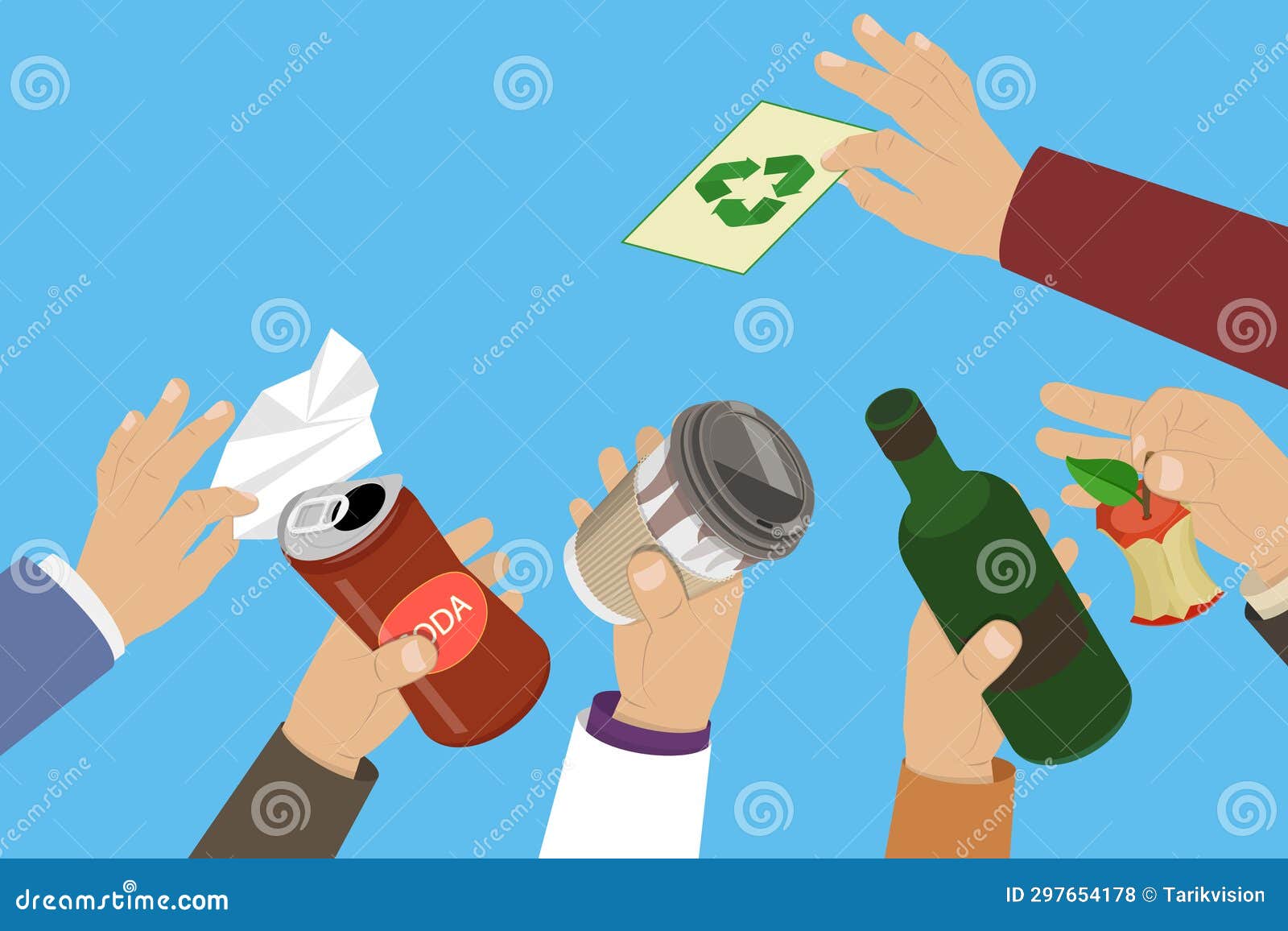 3D Isometric Flat Vector Illustration of Hands Holding Garbage Stock ...