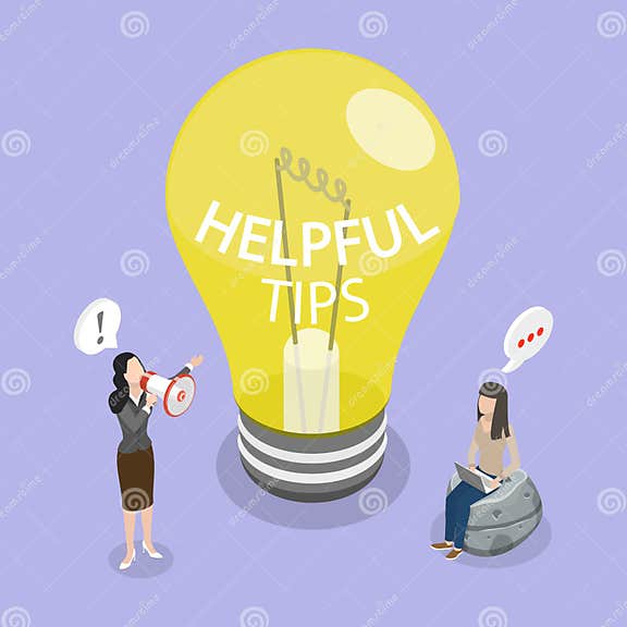3D Isometric Flat Vector Illustration of Helpful Tips Stock ...