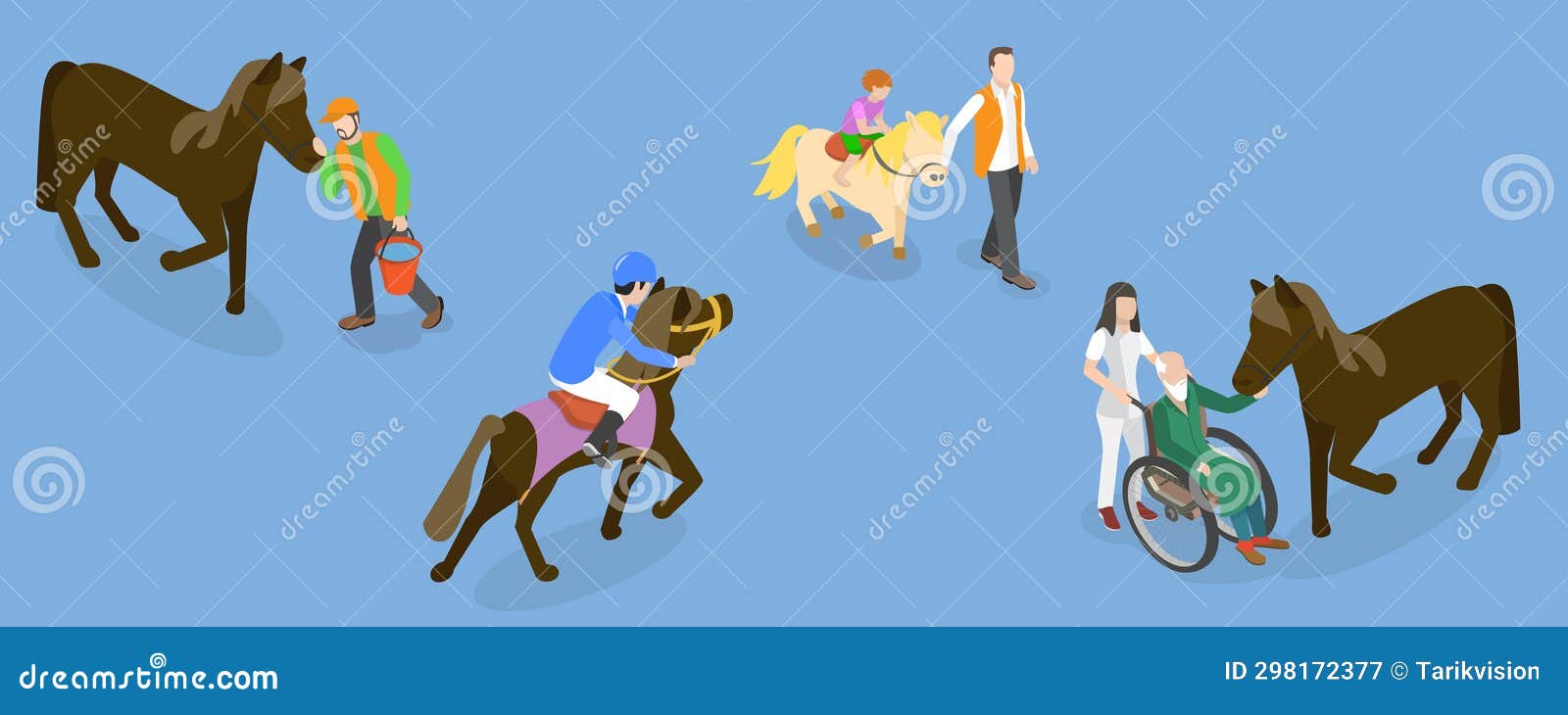 3D Isometric Flat Vector Illustration of Hippotherapy Stock Vector ...