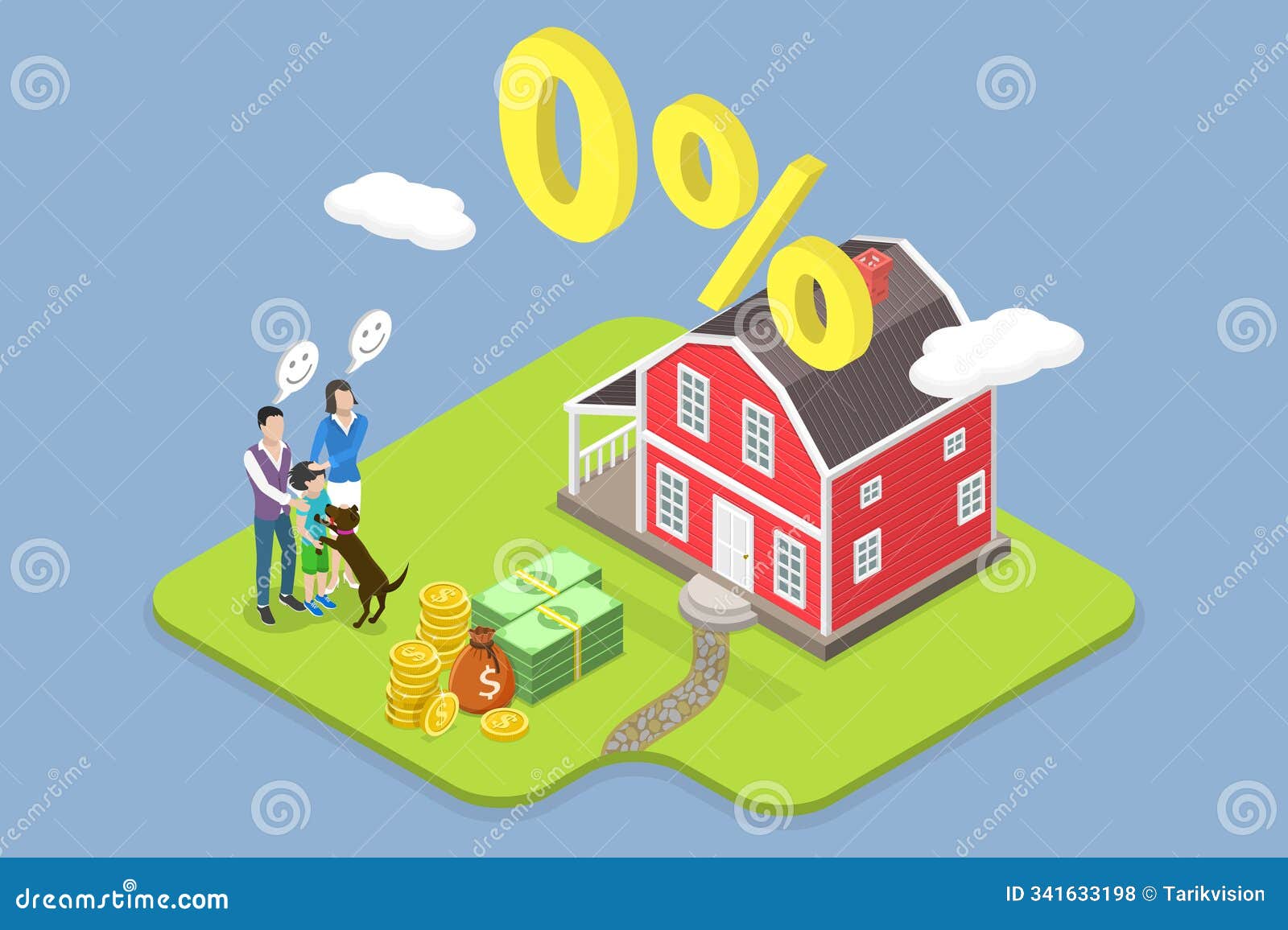 3D Isometric Flat Vector Illustration of Home Loan Stock Vector ...