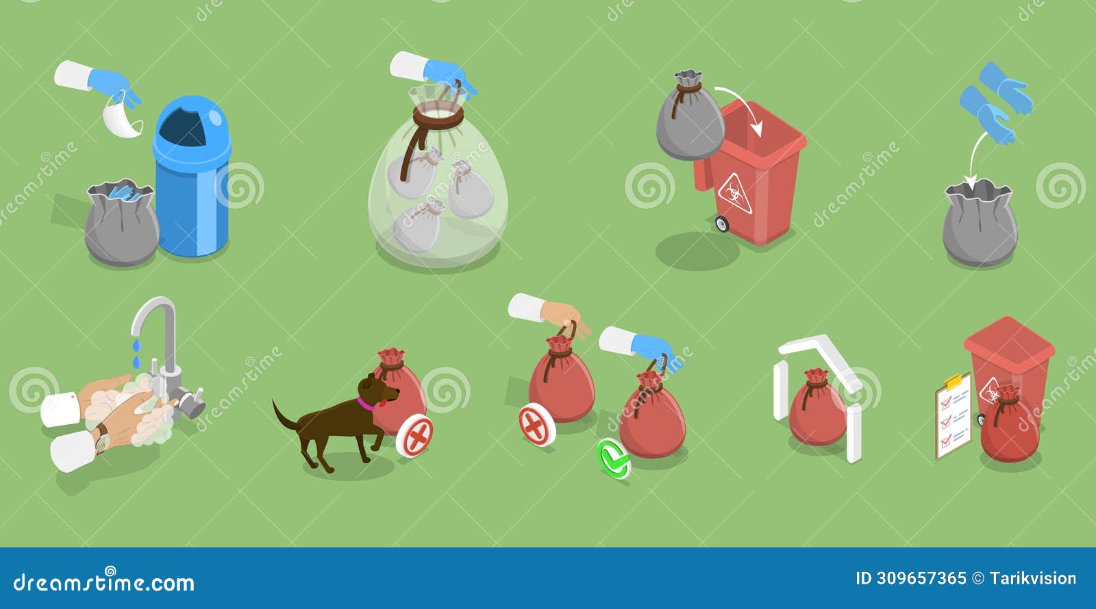 3D Isometric Flat Vector Illustration of Home Waste Disposal Stock ...