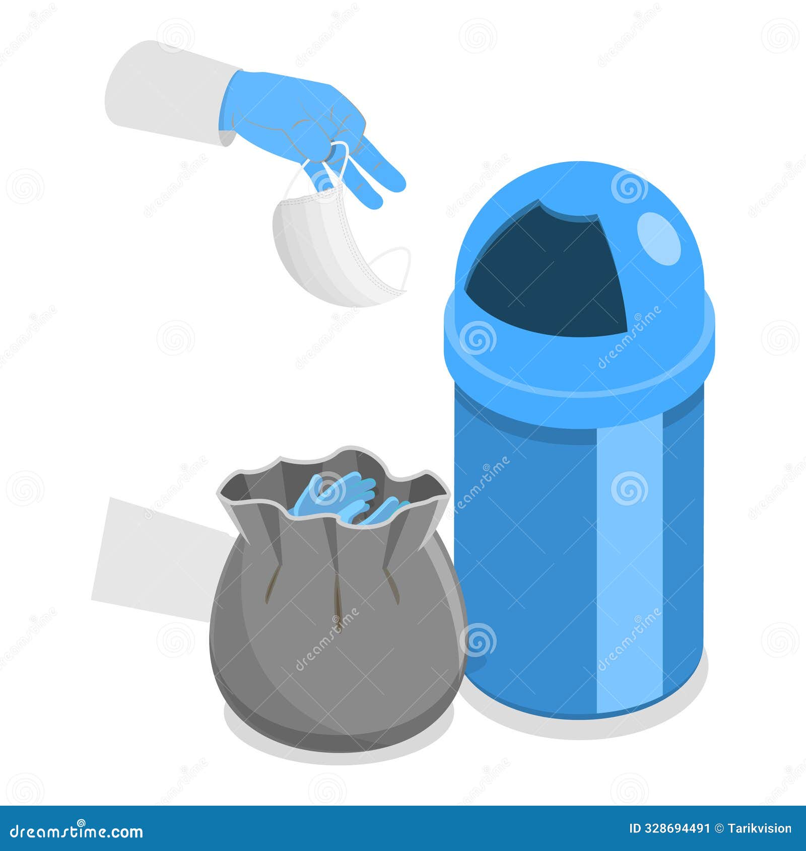 3D Isometric Flat Vector Illustration of Home Waste Disposal. Item 8 ...