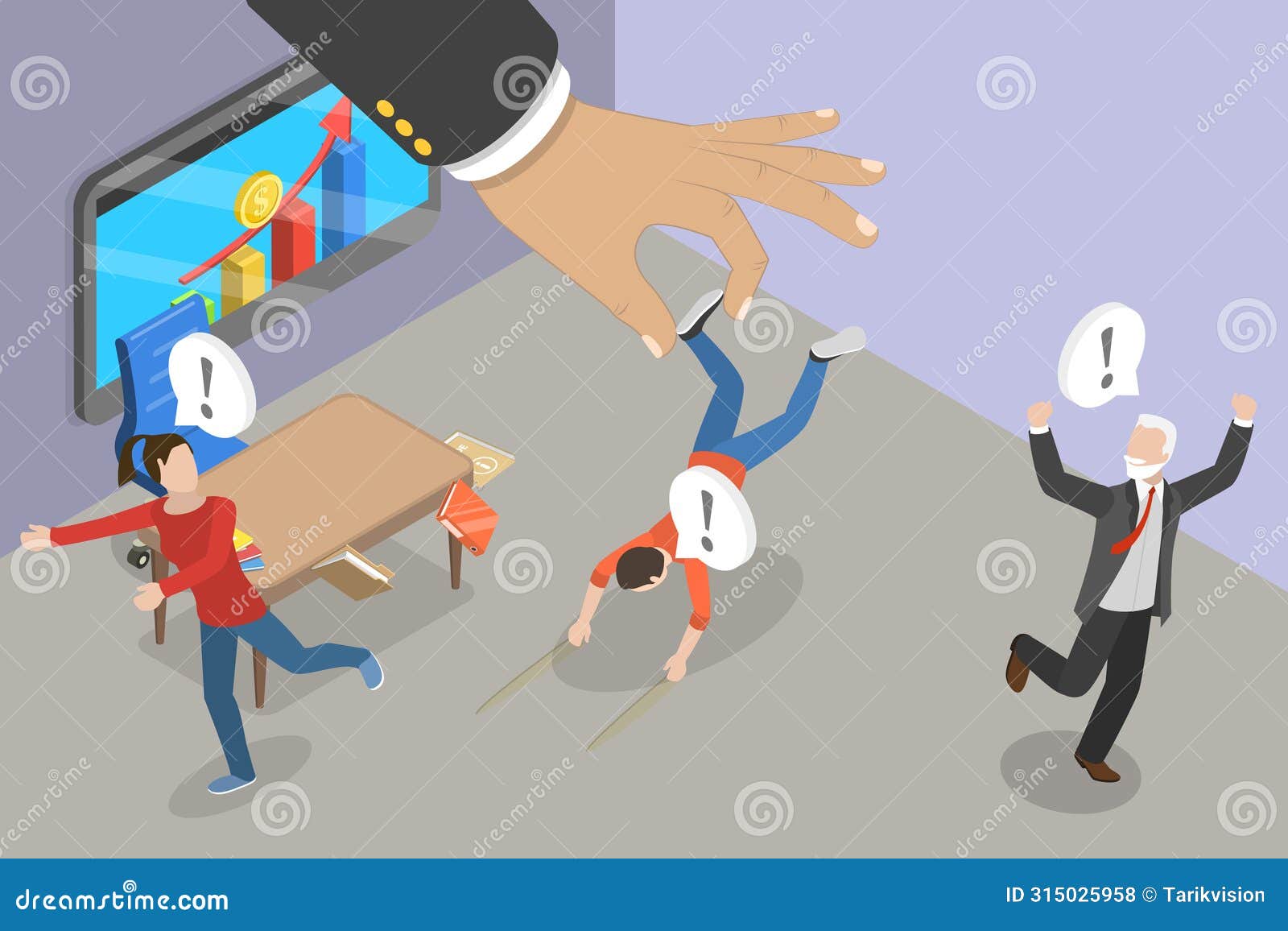 3D Isometric Flat Vector Illustration of Hostile Manager Stock Vector ...