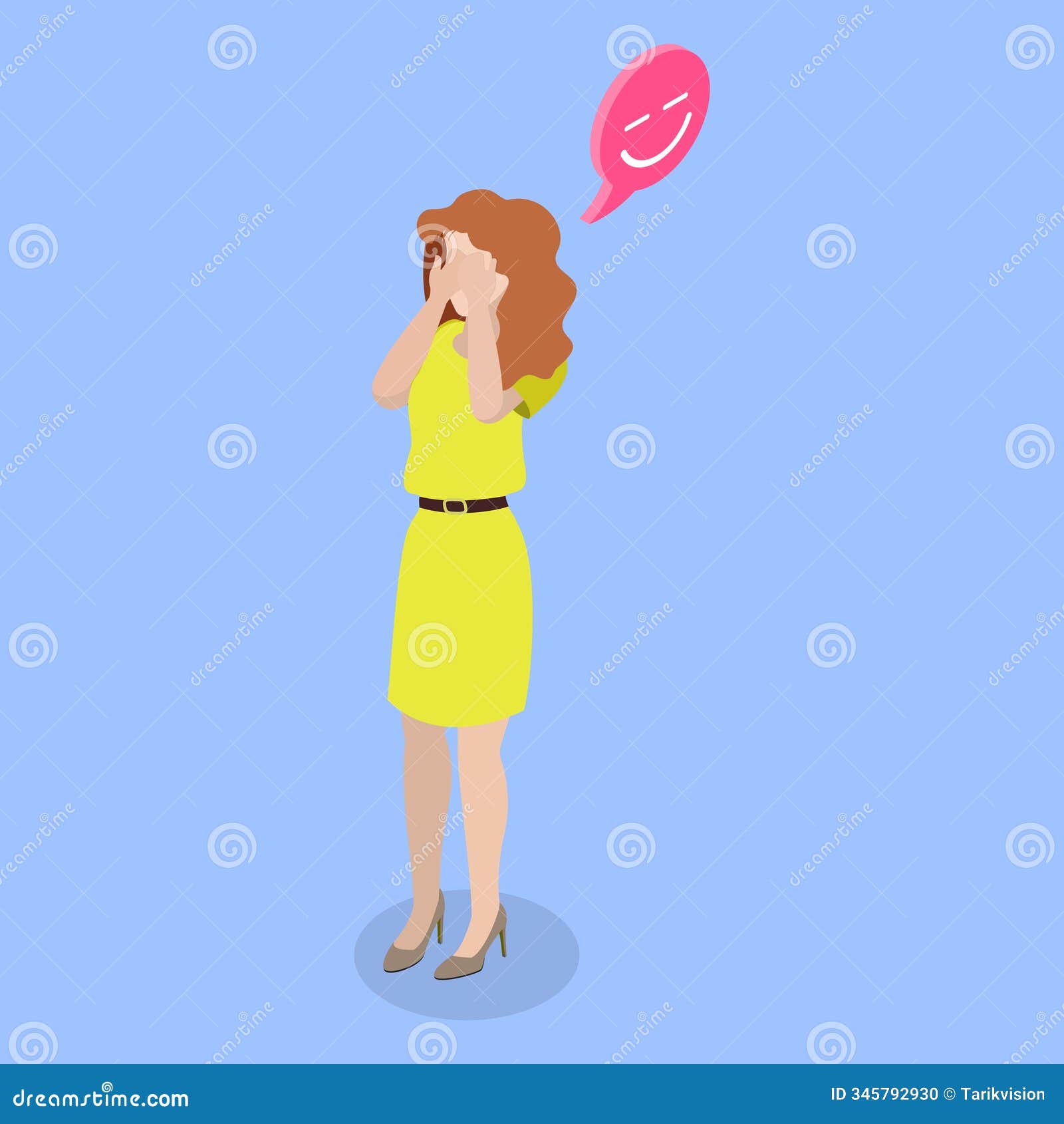 3D Isometric Flat Vector Illustration of Human Emotions Stock ...